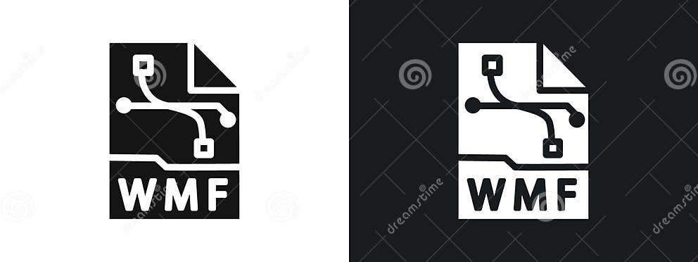 WMF File Document Icon Linear Graphics Set Vector in Black Stock ...