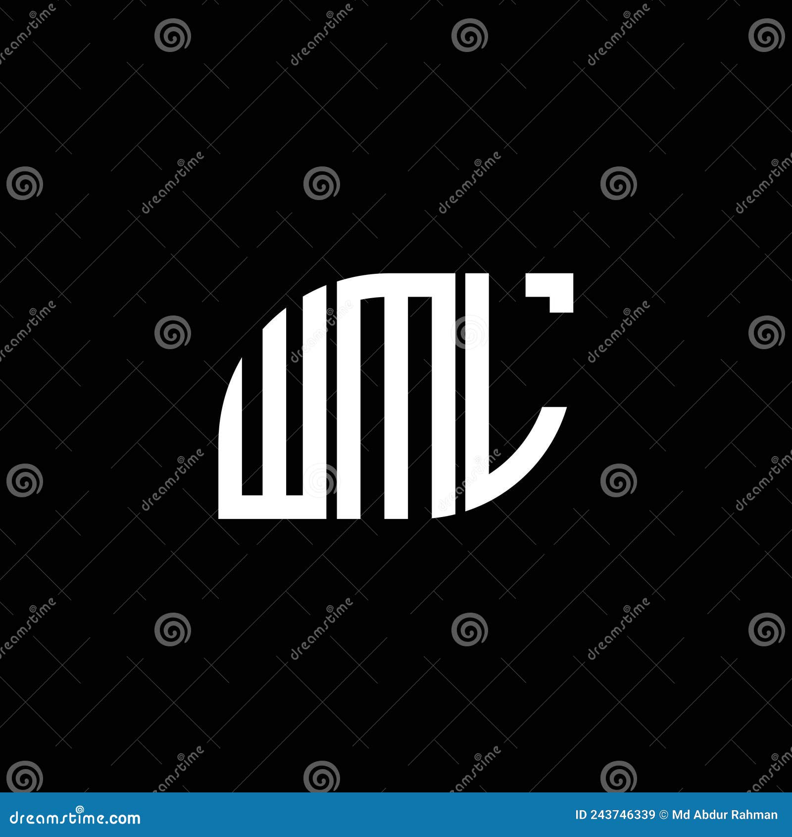 WML Letter Logo Design on Black Background. WML Creative Initials ...