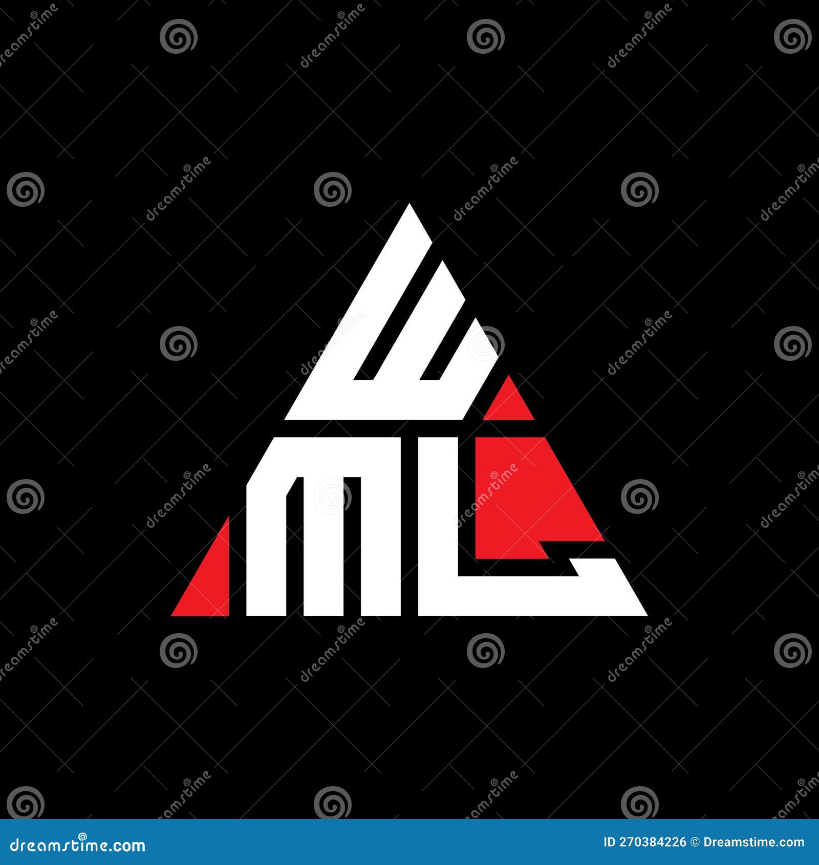 WML Triangle Letter Logo Design with Triangle Shape. WML Triangle Logo ...