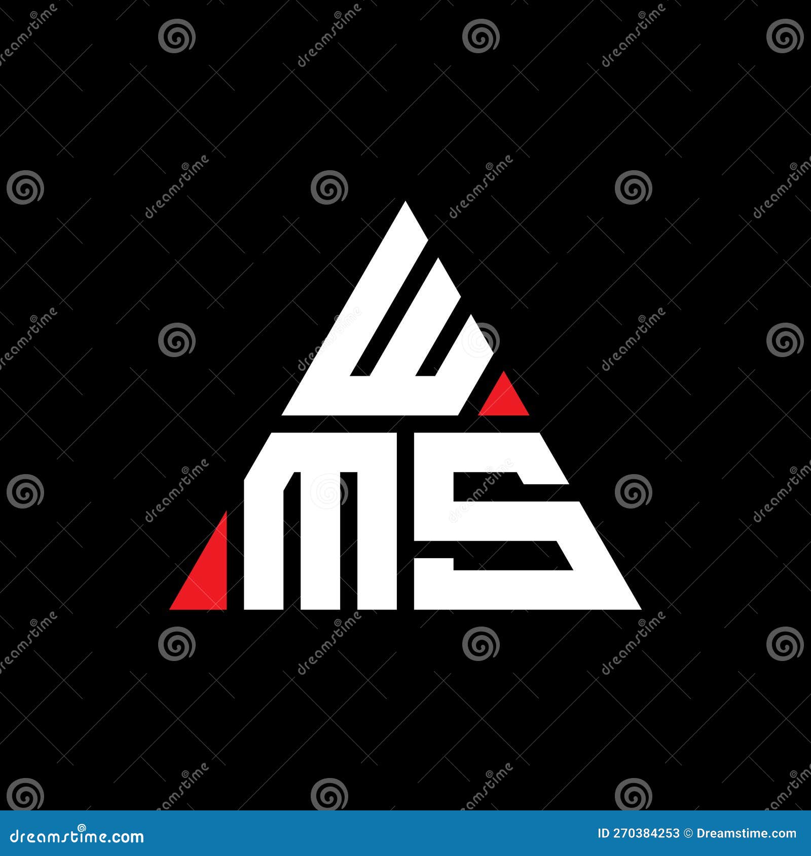 WMS Triangle Letter Logo Design with Triangle Shape. WMS Triangle Logo ...