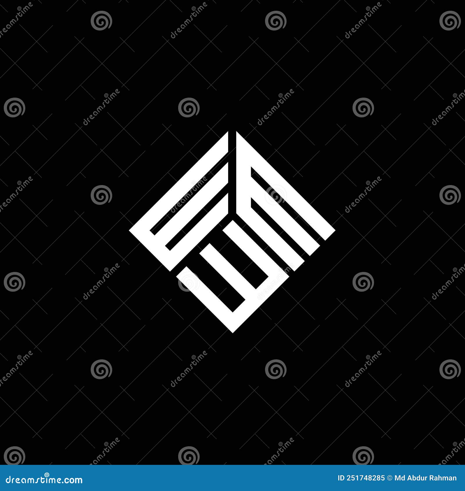 WMW Letter Logo Design on Black Background. WMW Creative Initials ...