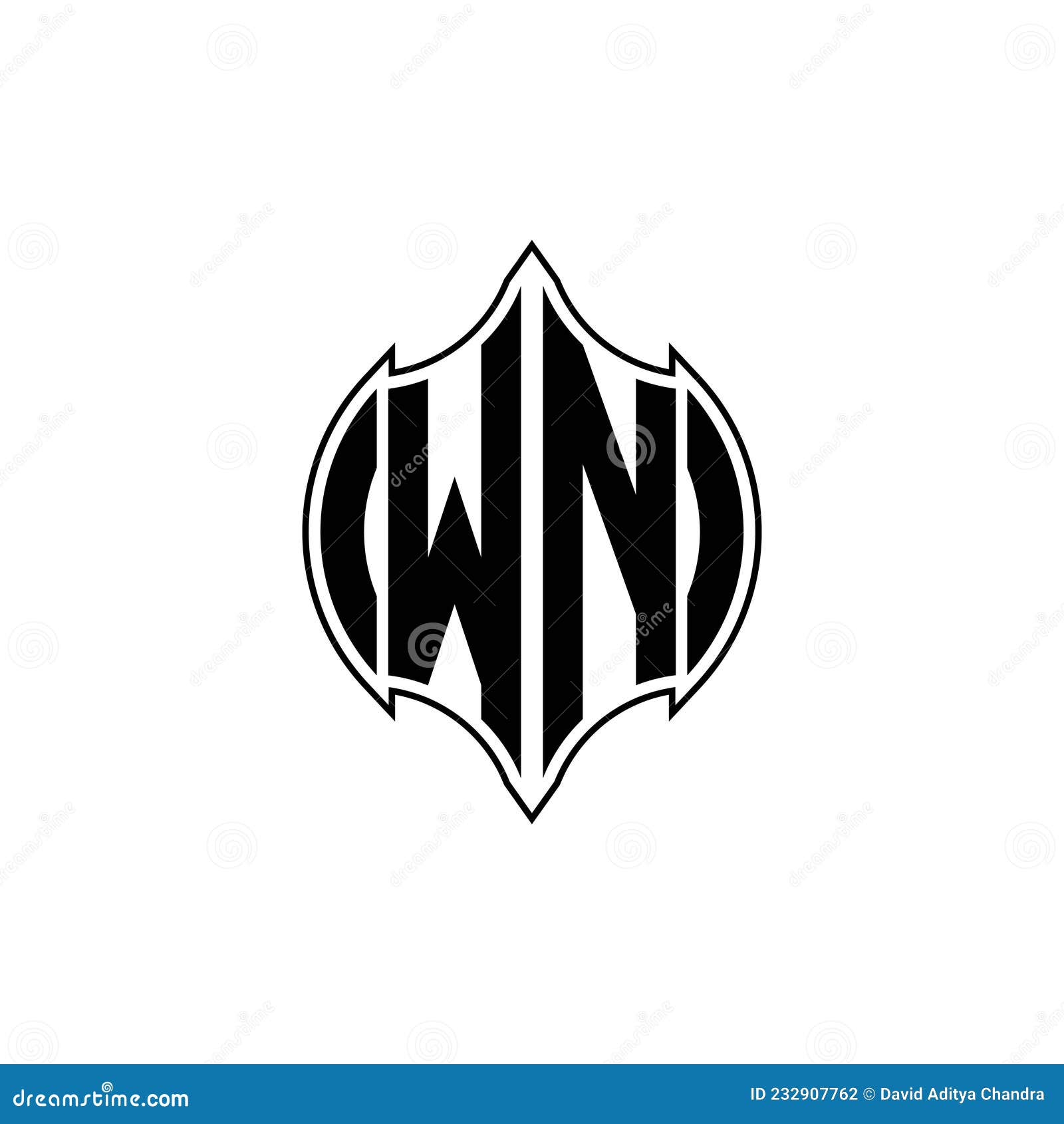 WN Logo Monogram Geometric Shield Shape Style Stock Vector ...
