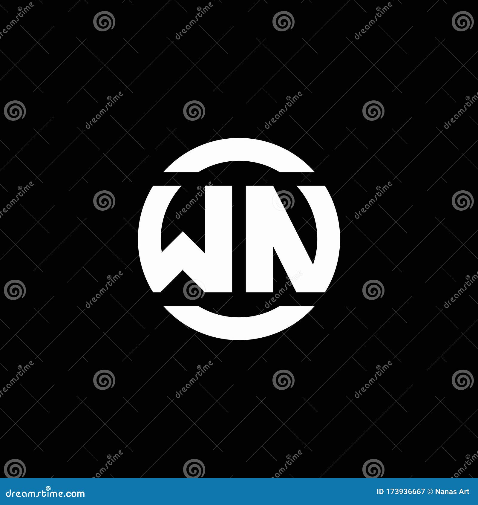 WN Logo Monogram Isolated on Circle Element Design Template Stock ...