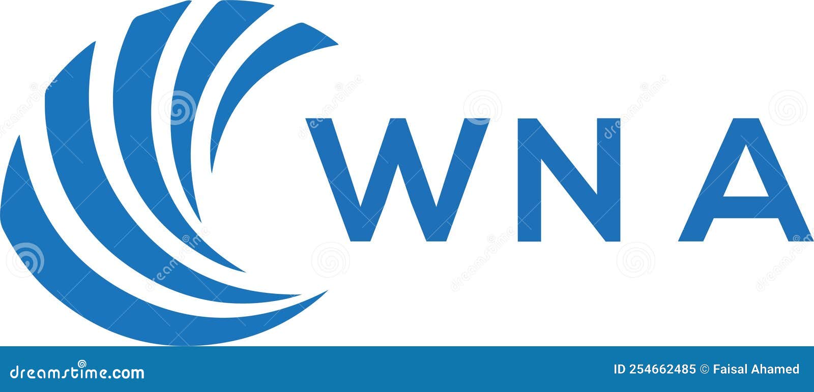 WNA Letter Logo Design on White Background. WNA Creative Circle Letter Logo Stock Vector ...
