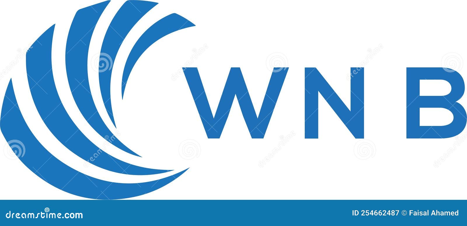 WNB Letter Logo Design on White Background. WNB Creative Circle Letter ...