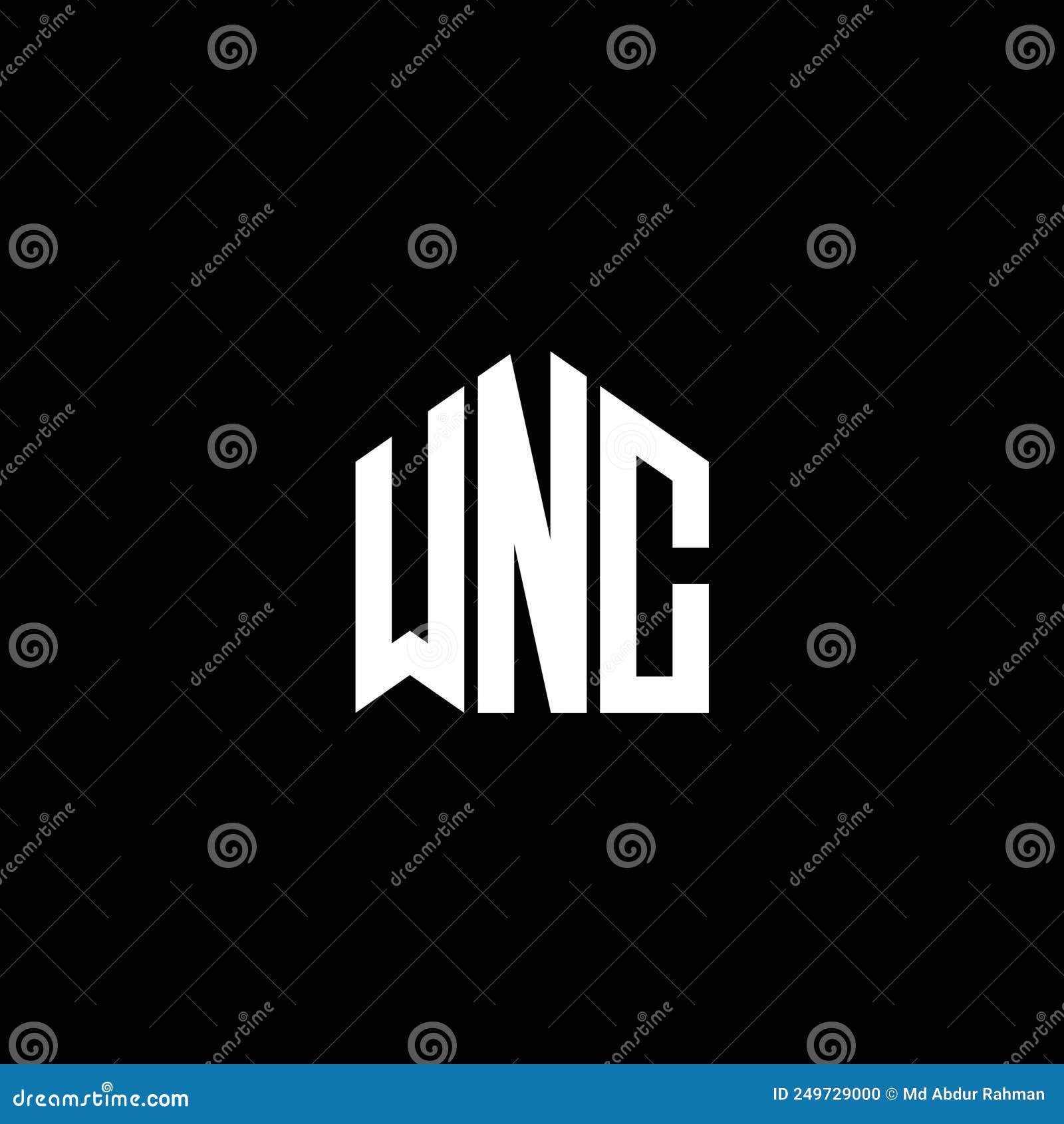 WNC Letter Logo Design on BLACK Background. WNC Creative Initials ...