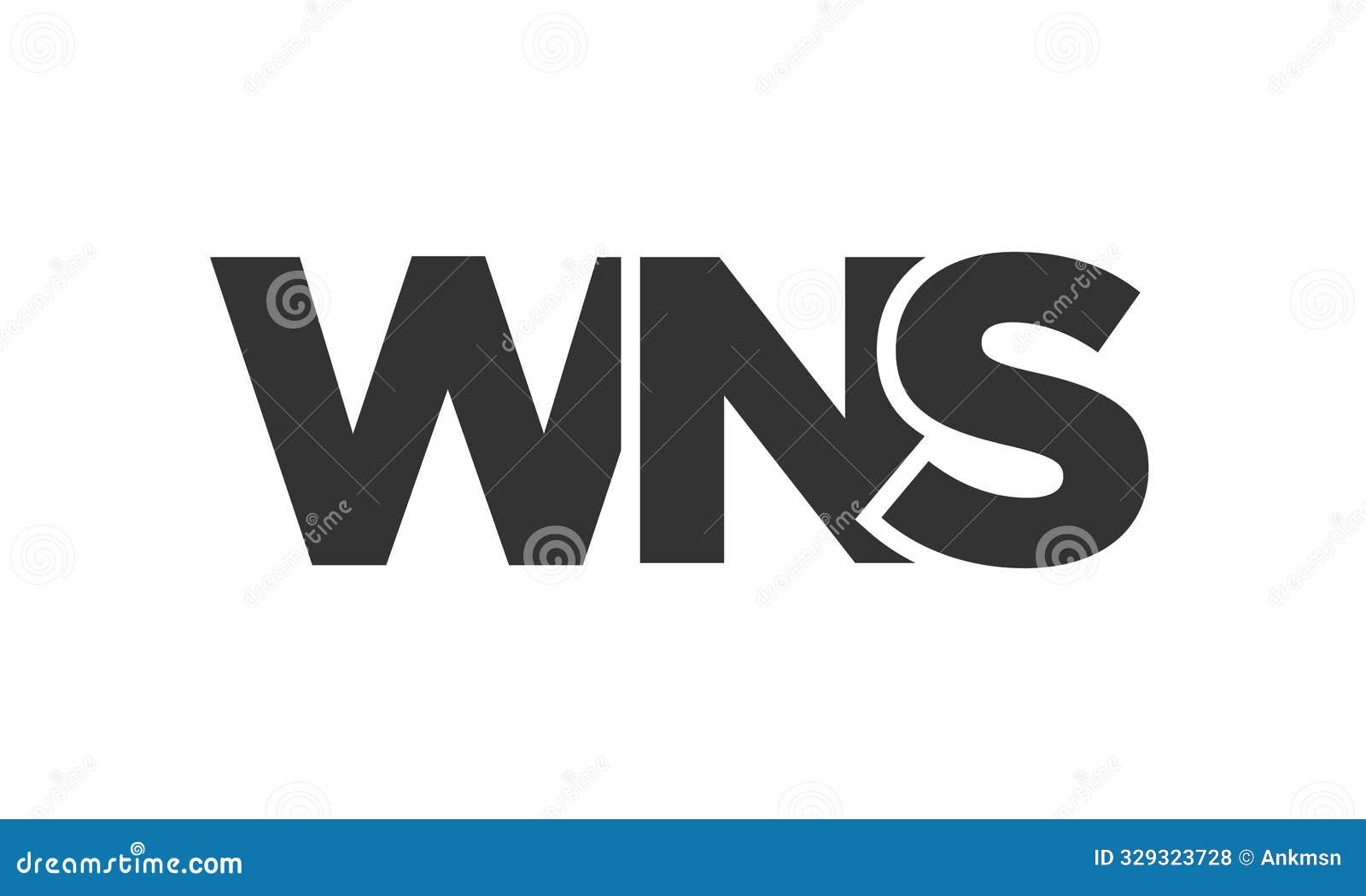 WNS Logo Design Template with Strong and Modern Bold Text. Initial ...