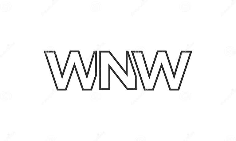 WNW Logo Design Template with Strong and Modern Bold Text. Initial Based Vector Logotype ...