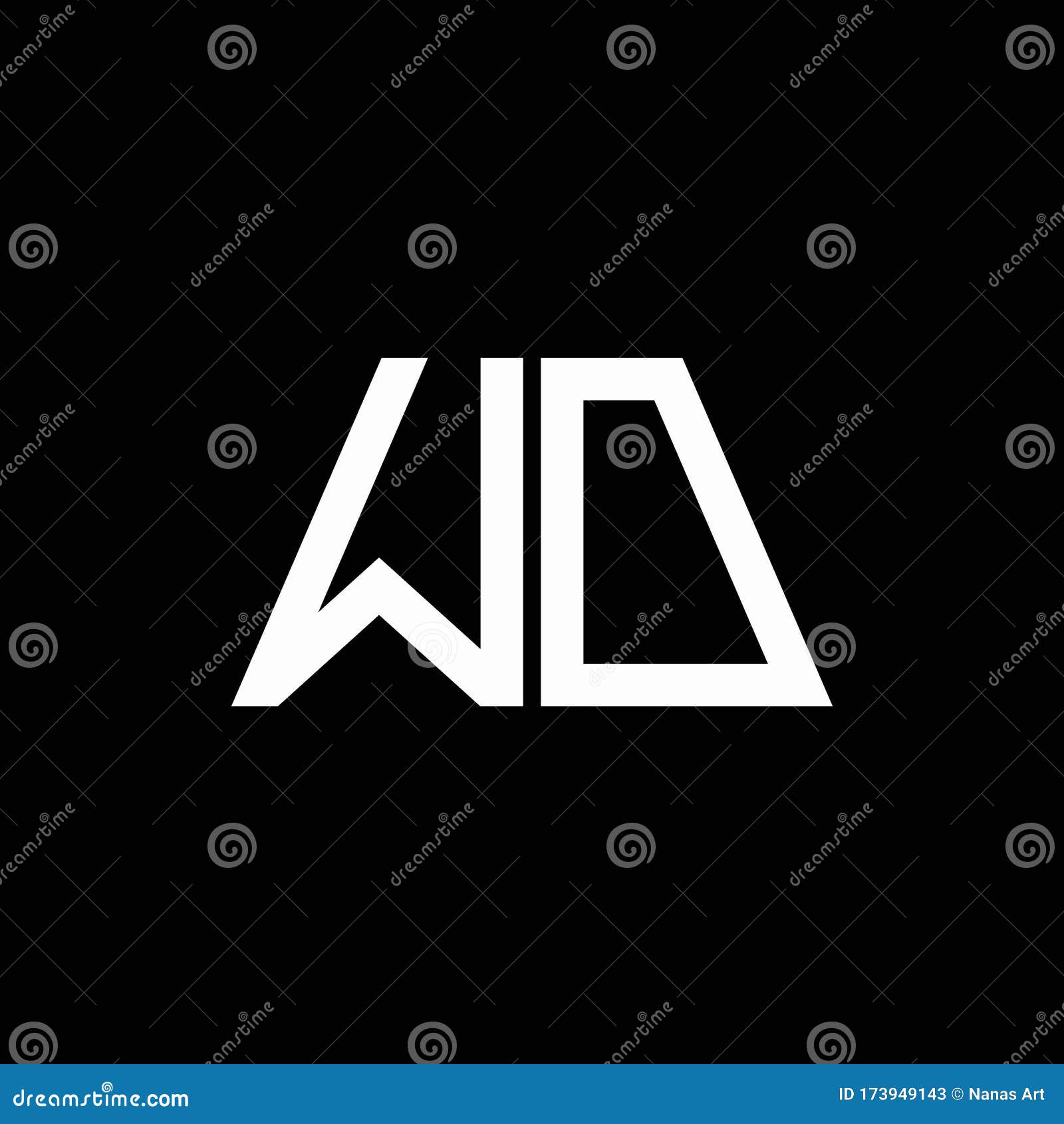 WO Logo Abstract Monogram Isolated on Black Background Stock Vector ...
