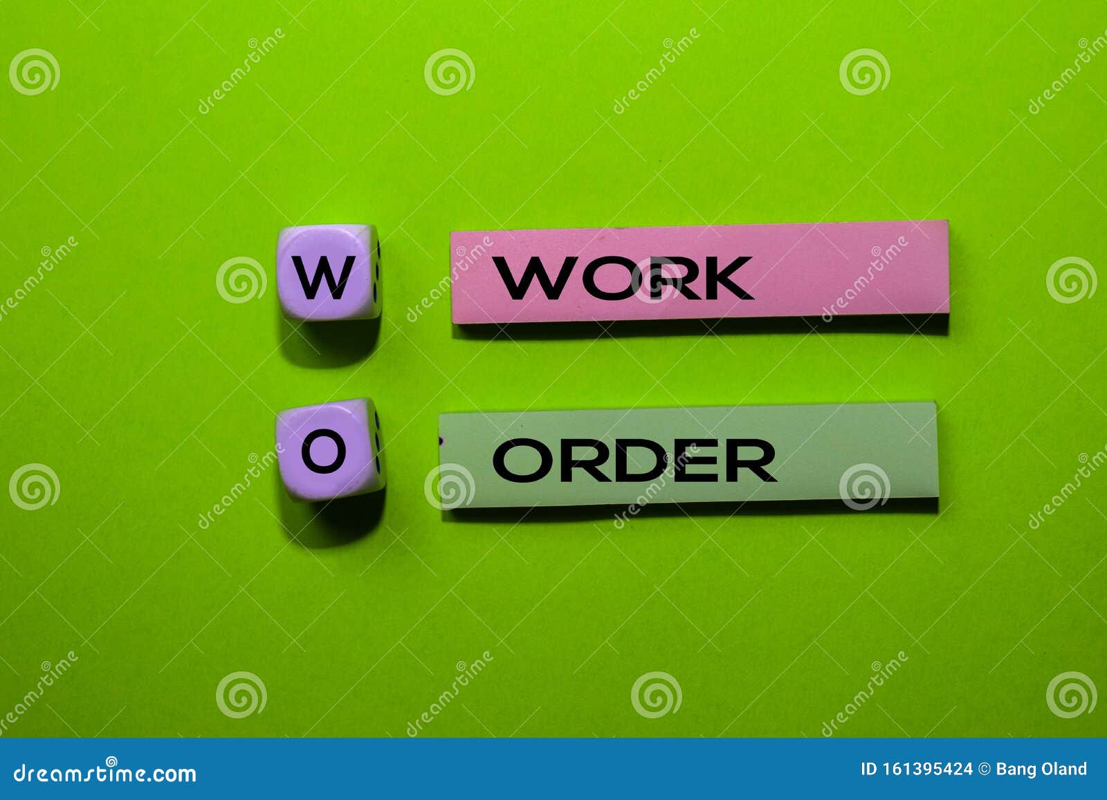 WO - Work Order Acronym Write On Sticky Notes Isolated On Green ...