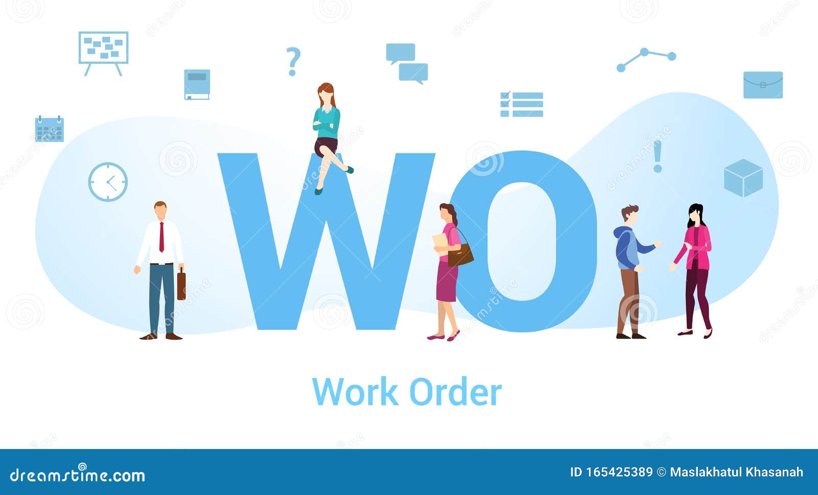 Work Order For The Robot Team Concept Illustration Cartoon Characters ...