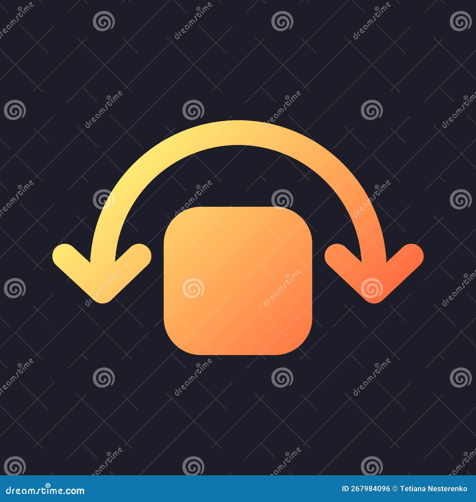 Wobble Animation Orange Solid Gradient Ui Icon for Dark Theme Stock Vector - Illustration of ...
