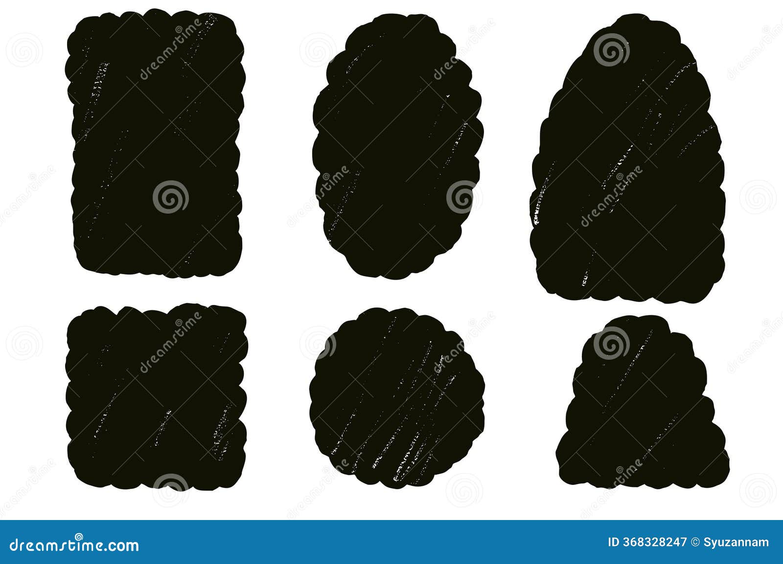 Scallop Edged Frame Template Set. Bento Box Rectangle Borders Shapes ...