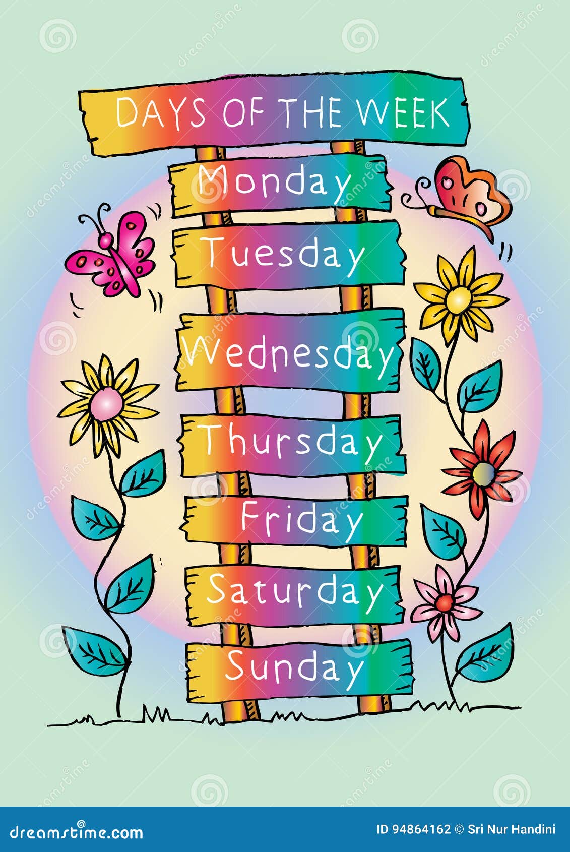 Wochentage Mit Namensschild Vektor Abbildung - Illustration von samstag ...