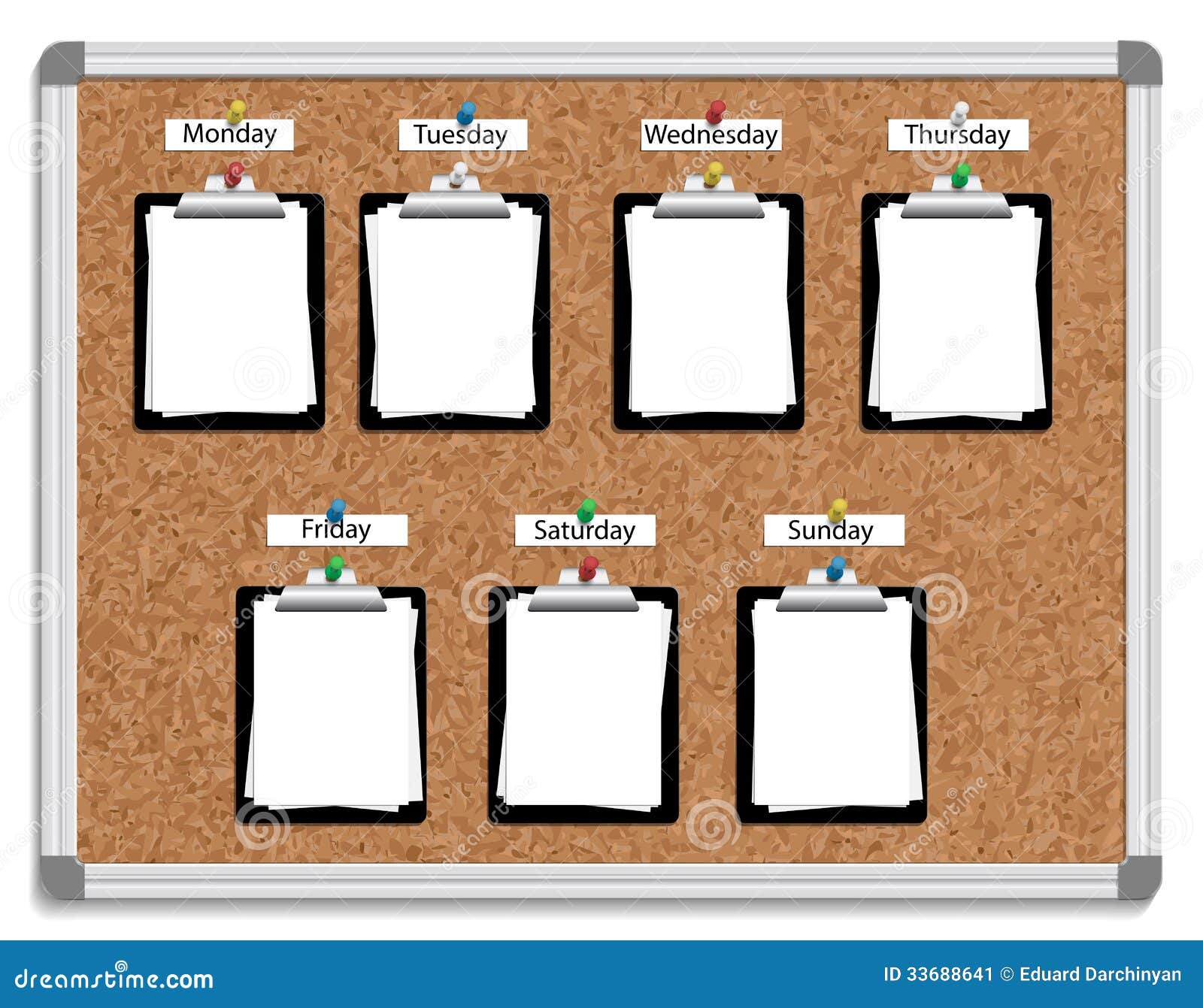 Wochenzeitplan vektor abbildung. Illustration von anschlagtafel - 33688641