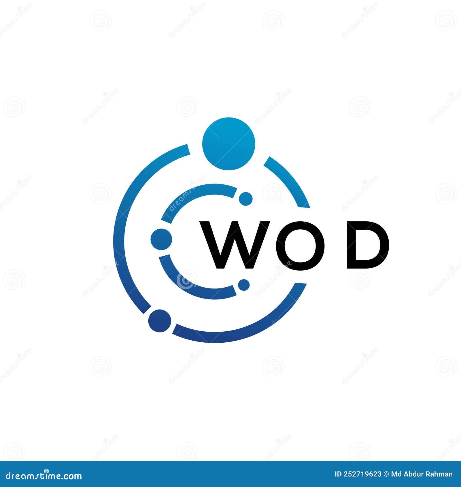 WOD Letter Technology Logo Design on White Background. WOD Creative ...