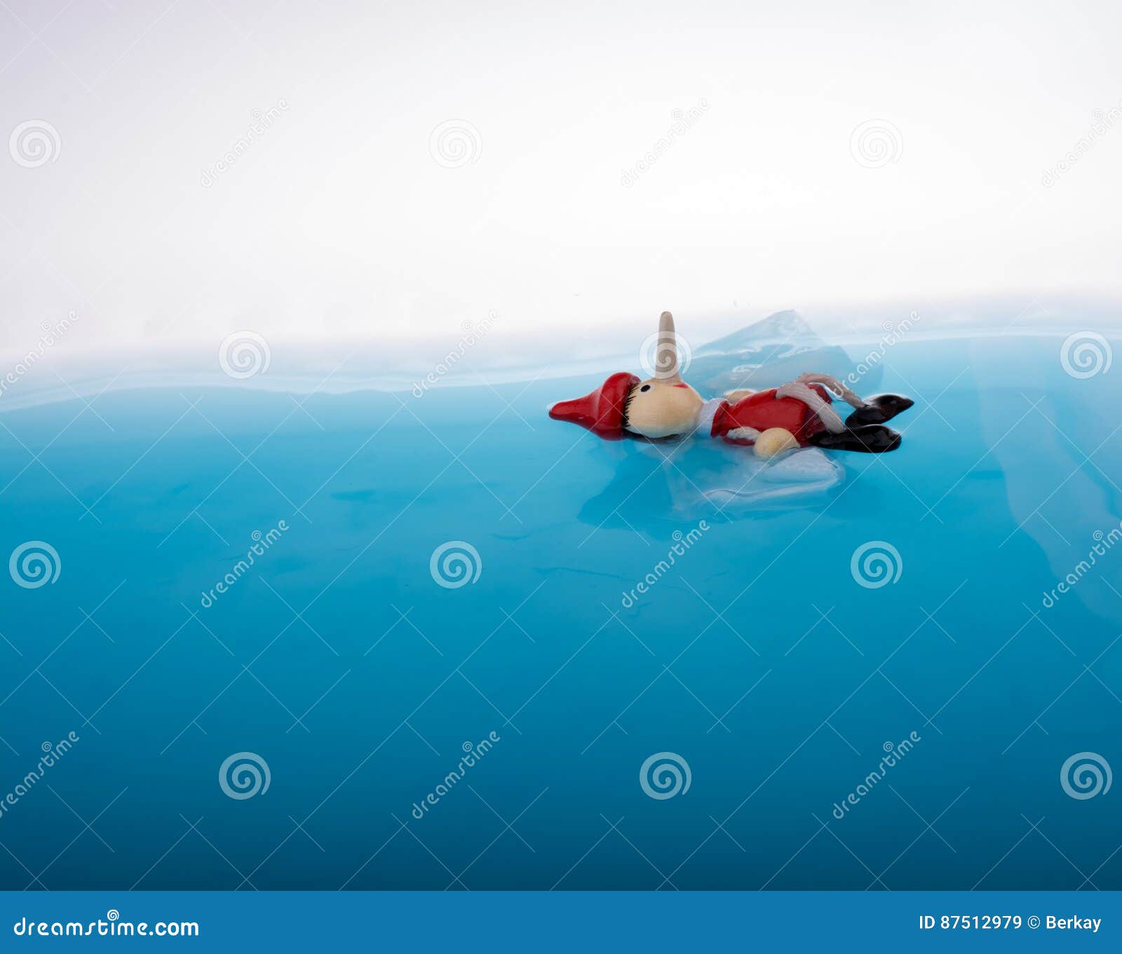 Wodden Puppet Pinocchio in Water Stock Image - Image of water, figure ...