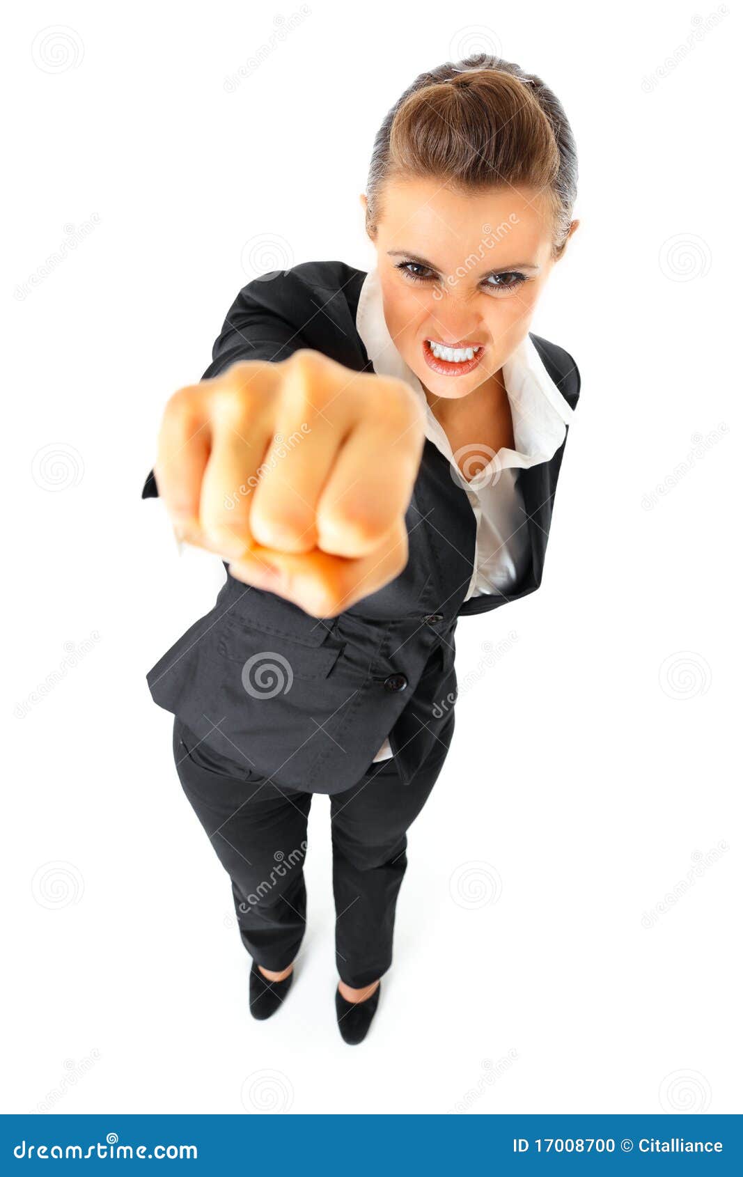 Woedend Modern Bedrijfsvrouwenponsen Stock Foto - Image of brunette ...