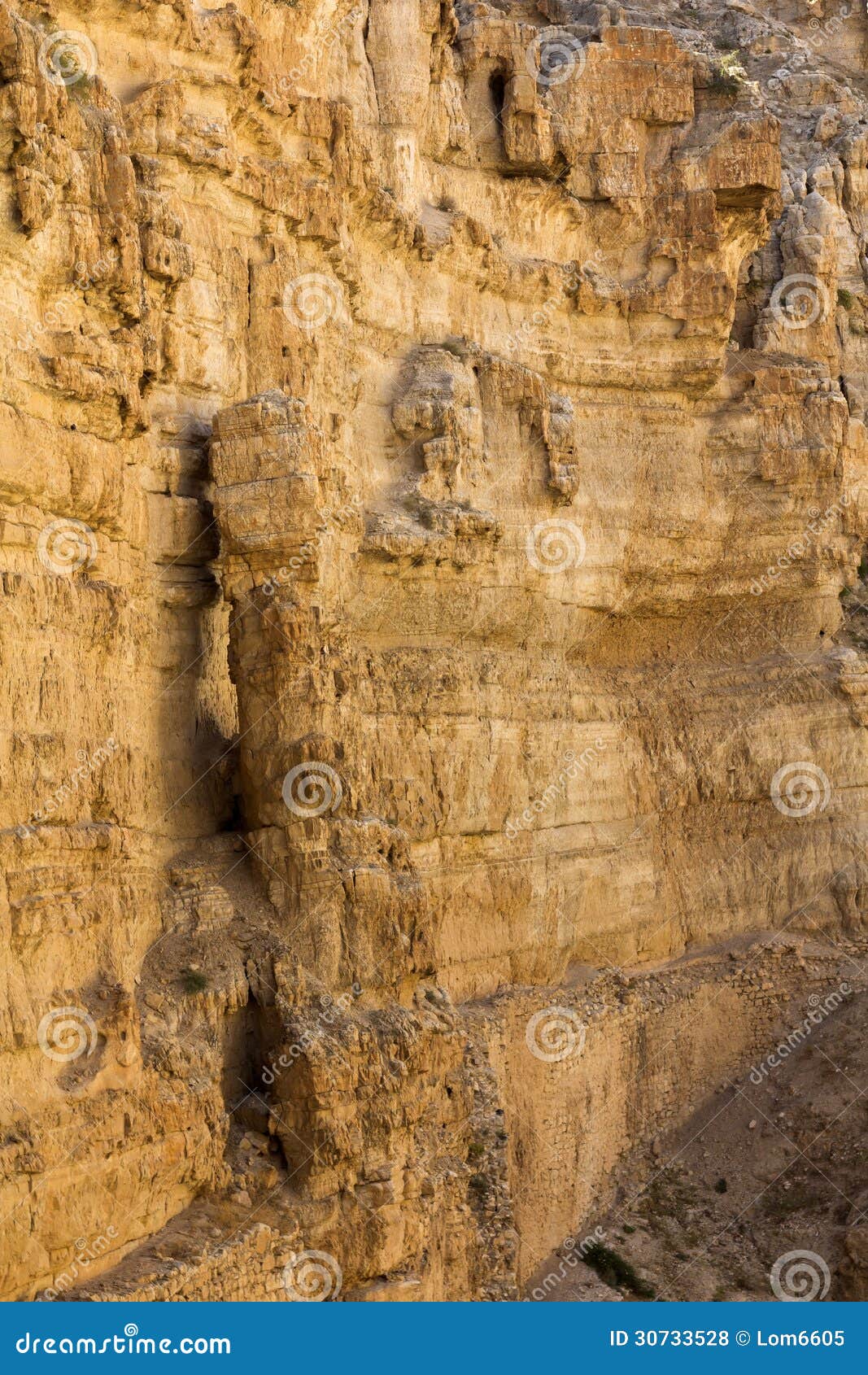 Woestijncanion Van Wadi Kelt Stock Foto - Image of oriëntatiepunt ...