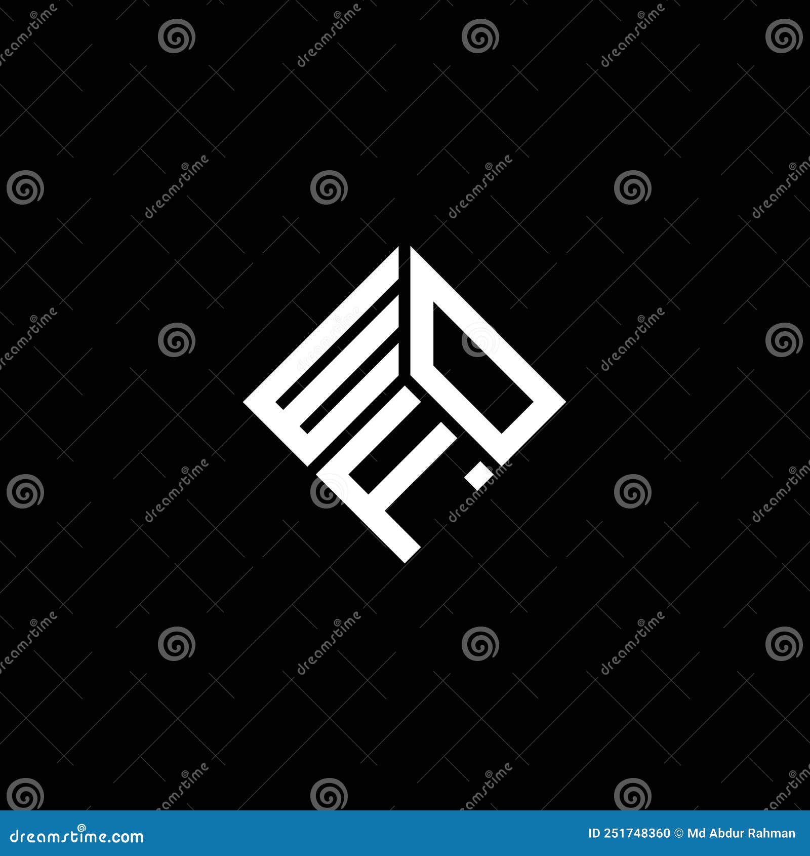 WOF Letter Logo Design On Black Background. WOF Creative Initials ...