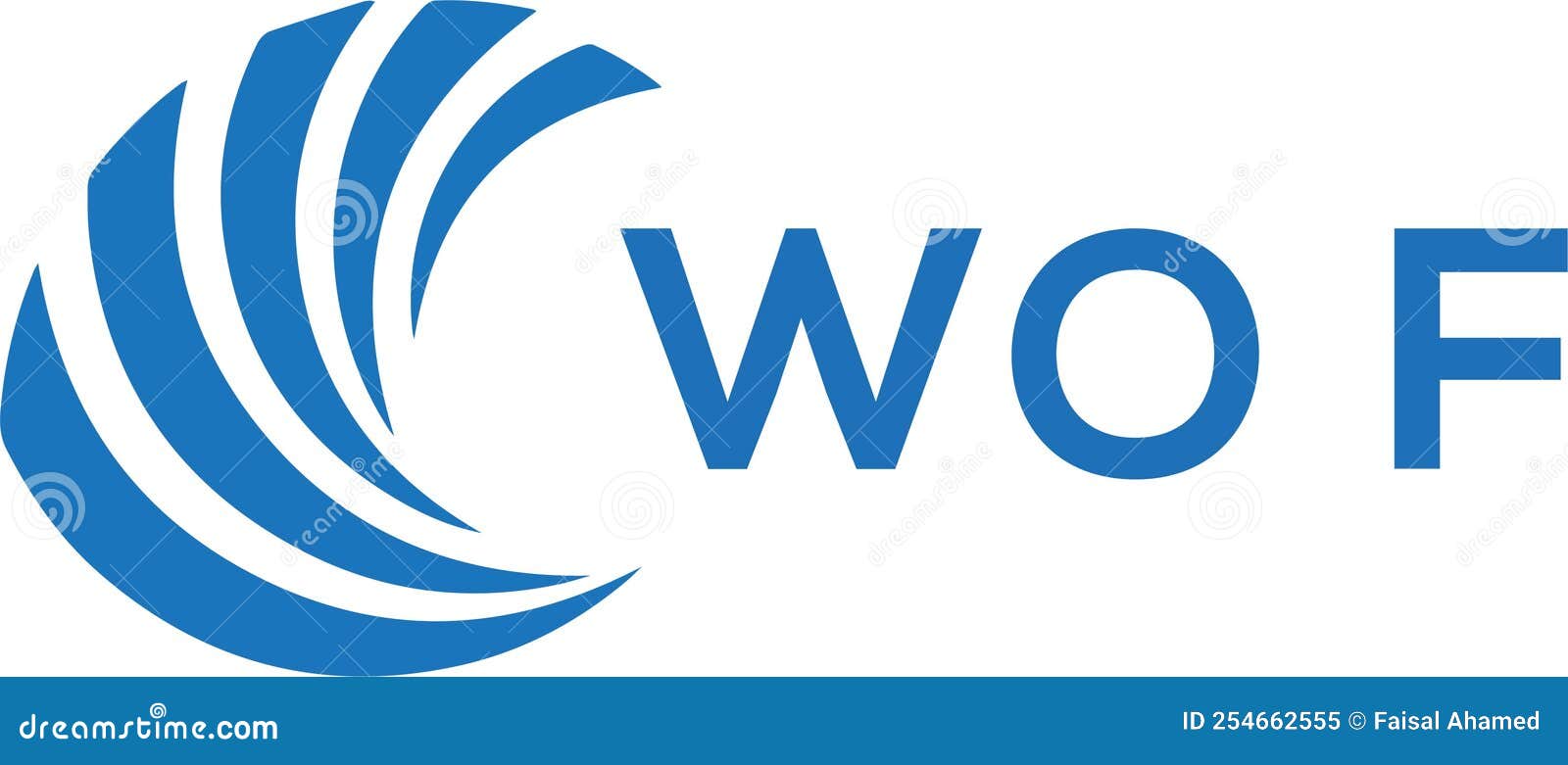 WOF Letter Logo Design On White Background. WOF Creative Circle Letter ...