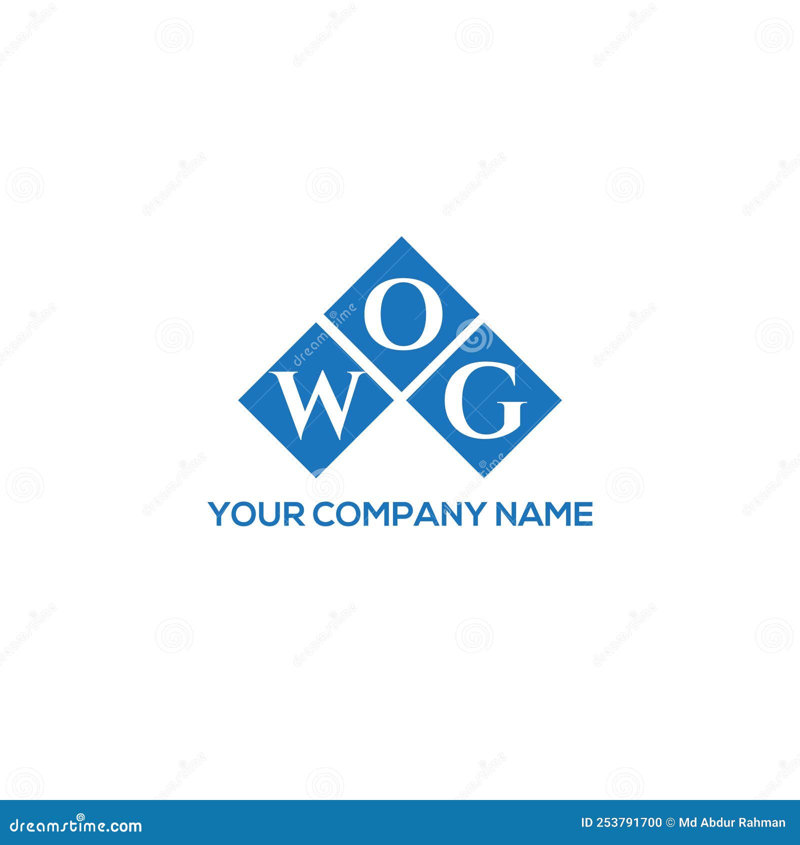 WOG Letter Logo Design on WHITE Background. WOG Creative Initials ...