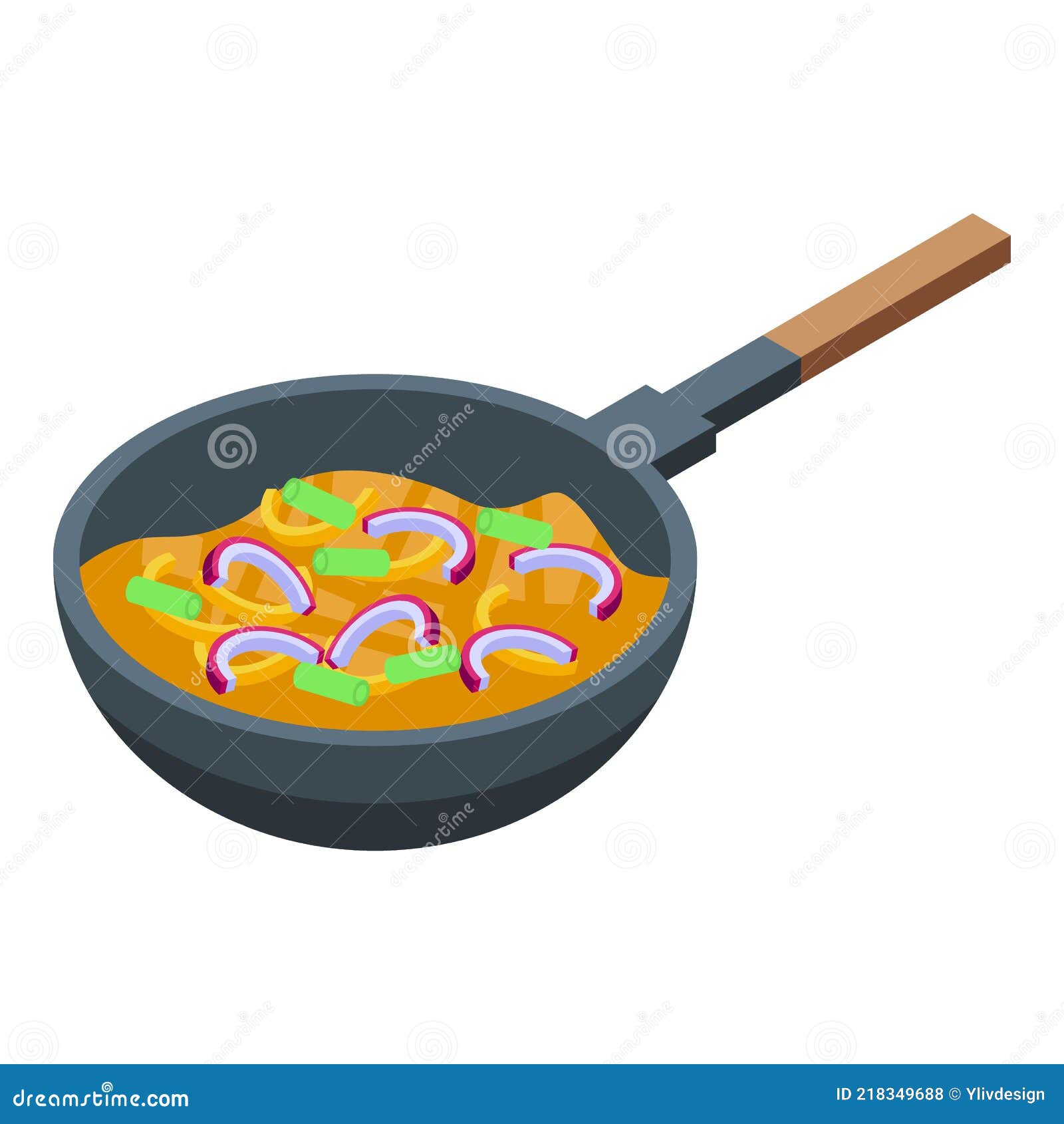 Wok Menu Chinese Icon, Isometric Style Stock Vector - Illustration of ...