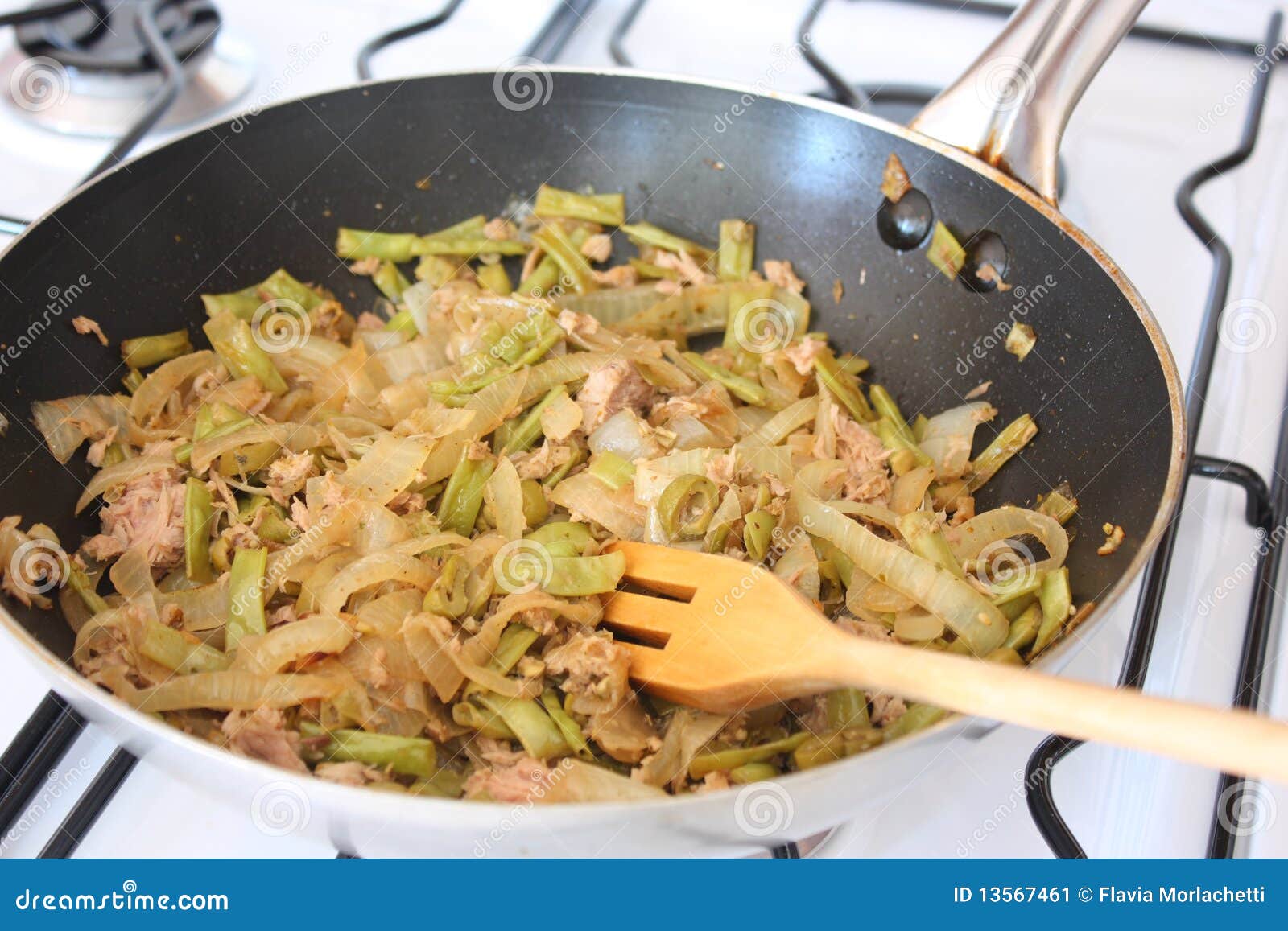 Wok with Vegetables and Tuna Fish Stock Image - Image of meat, prawn ...