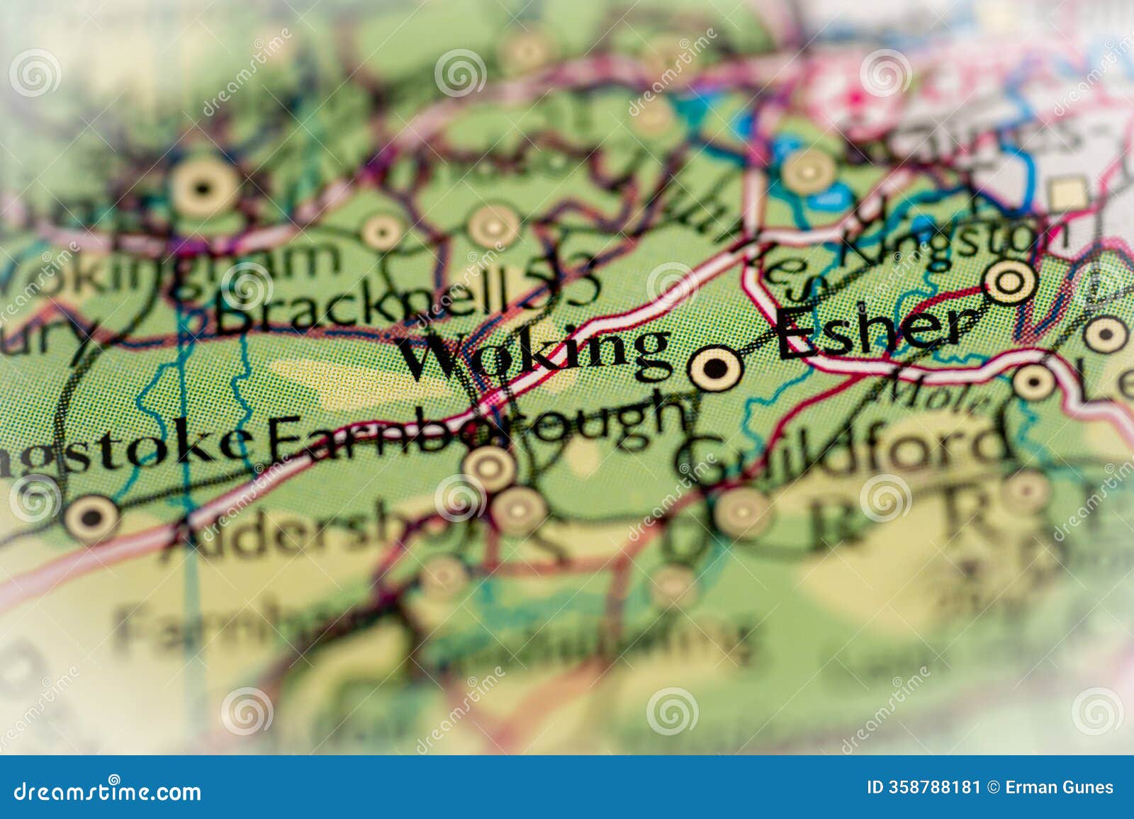 Woking, England Highlighted on a World Map Stock Image - Image of world ...
