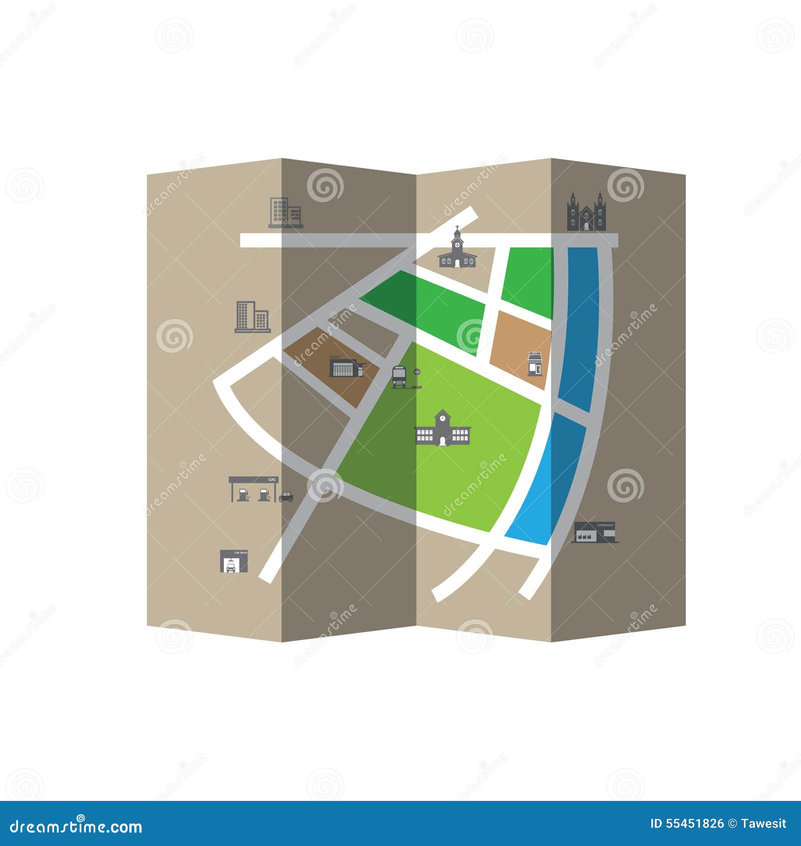 Wold Map fold stock vector. Illustration of background - 55451826