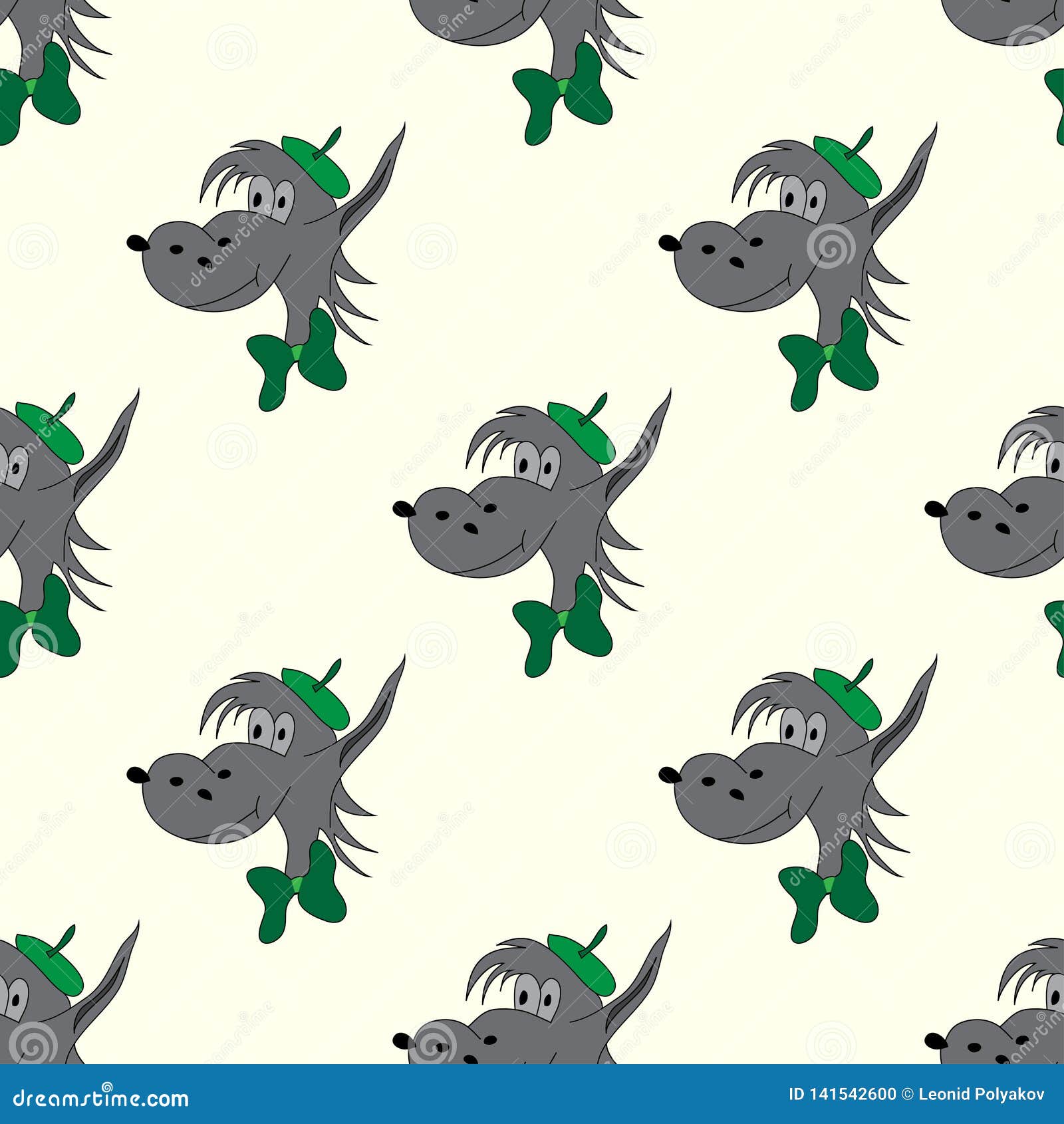 Wolf Abstract Seamless Pattern on a Light Background Stock Illustration ...