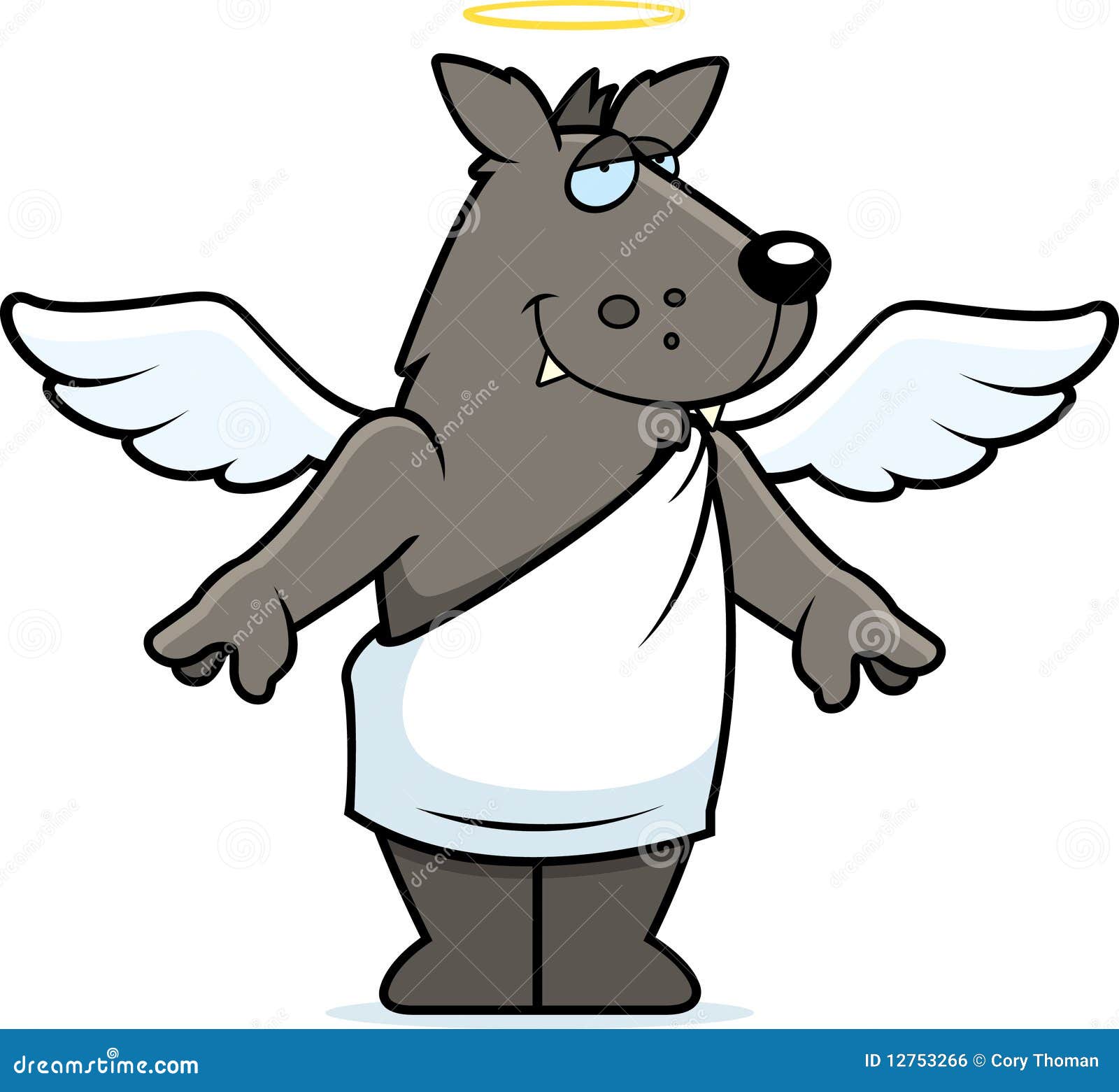 Wolf Angel stock vector. Illustration of cartoon, animal - 12753266