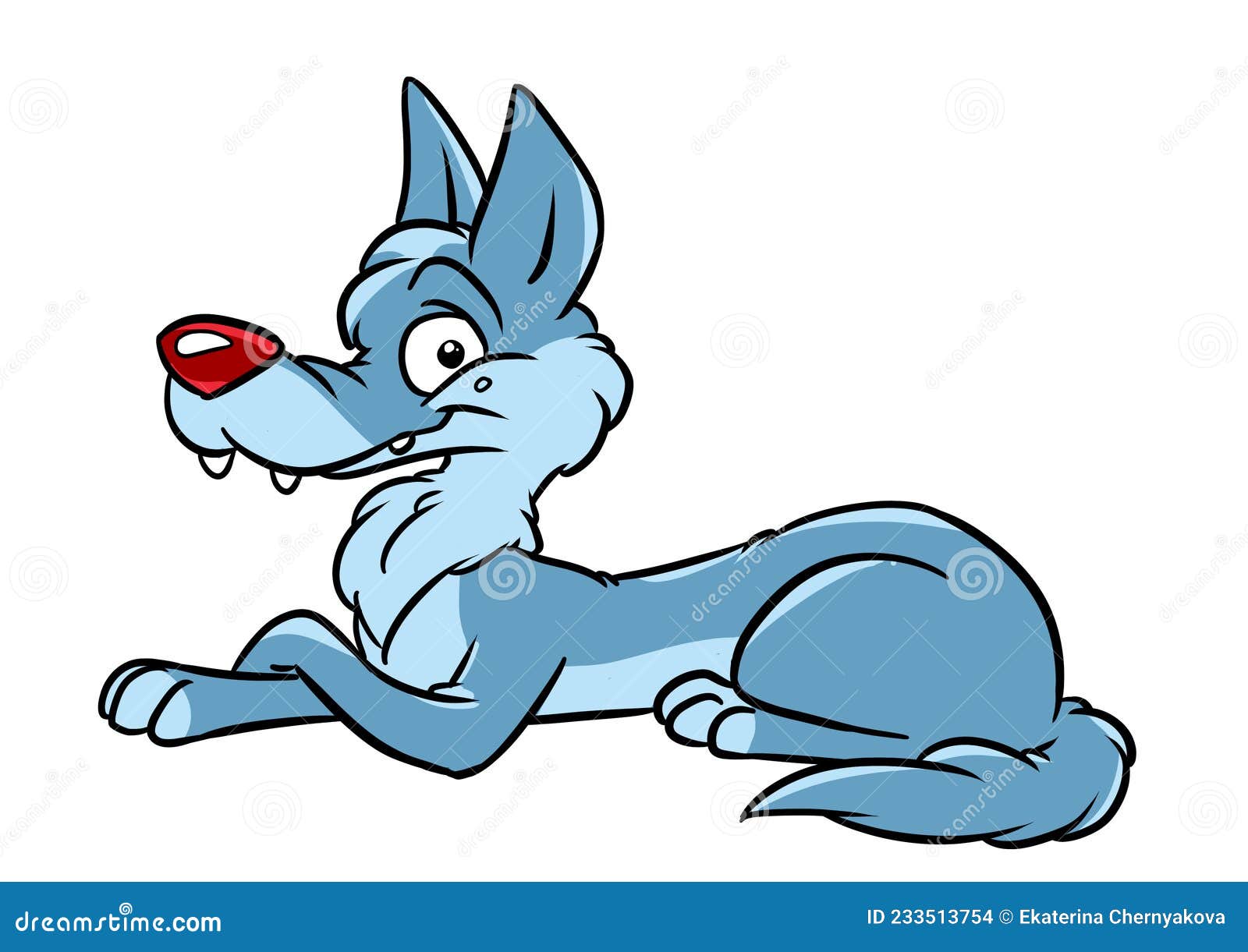 Wolf Animal Character Predator Sneaking Cartoon Illustration Coloring ...