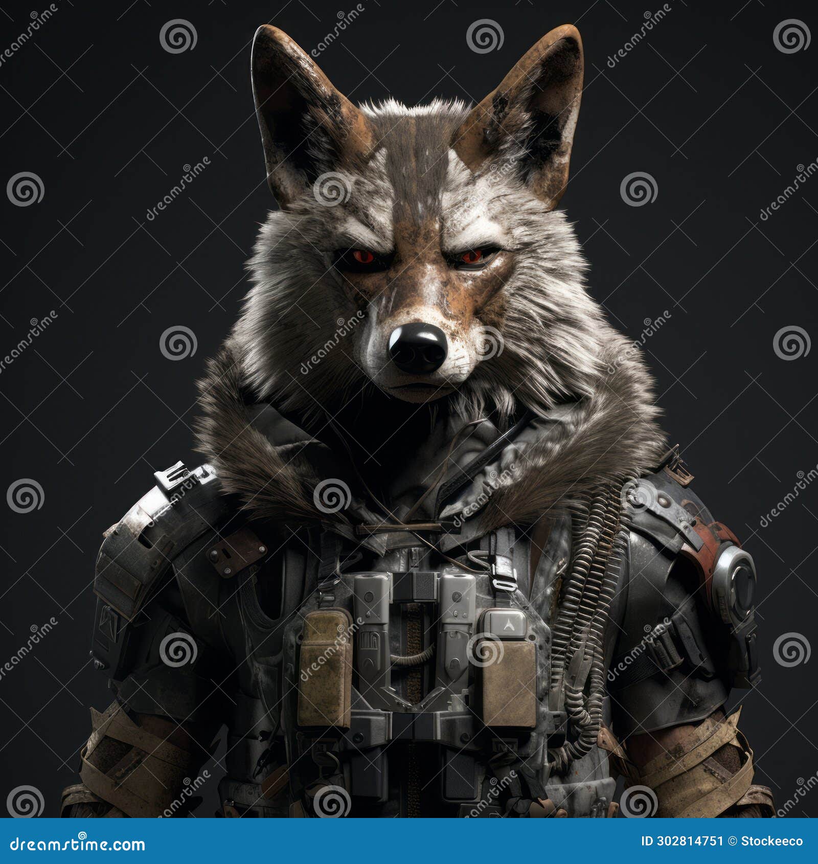 Hyper-realistic Sci-fi Wolf with Armor: Eccentric Characters and ...