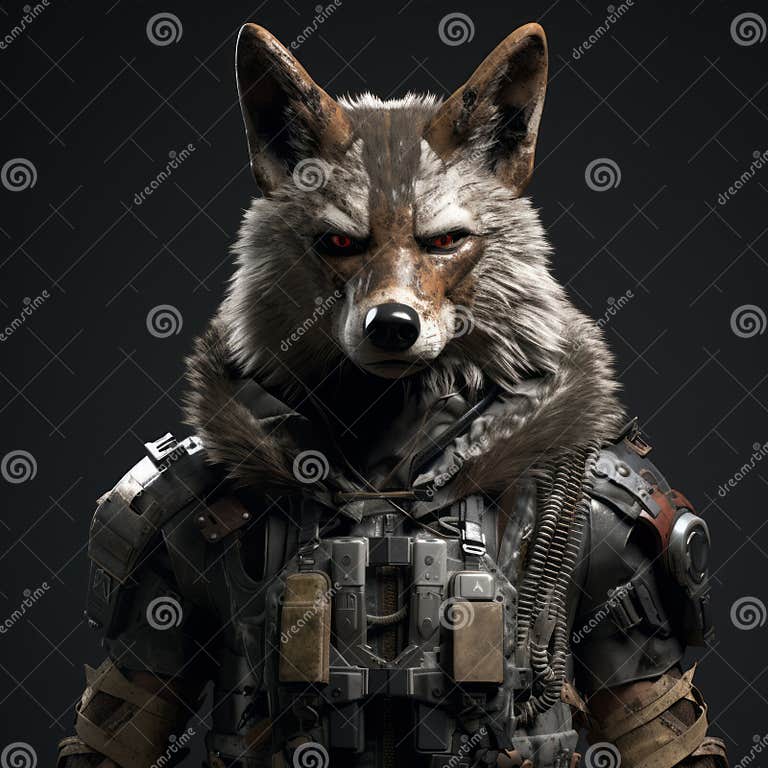 Hyper-realistic Sci-fi Wolf with Armor: Eccentric Characters and ...