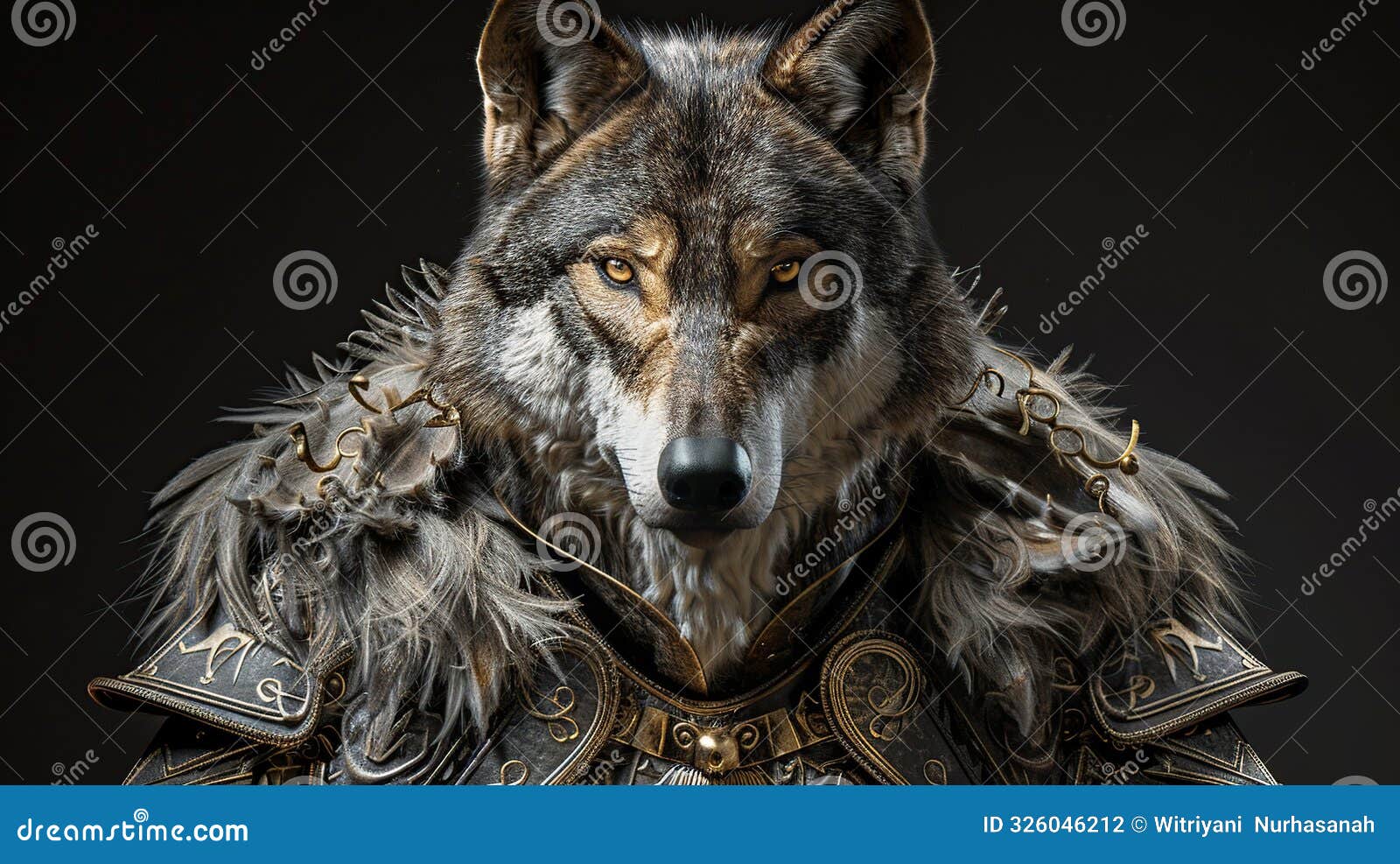 Wolf in Armor stock illustration. Illustration of wolf - 326046212