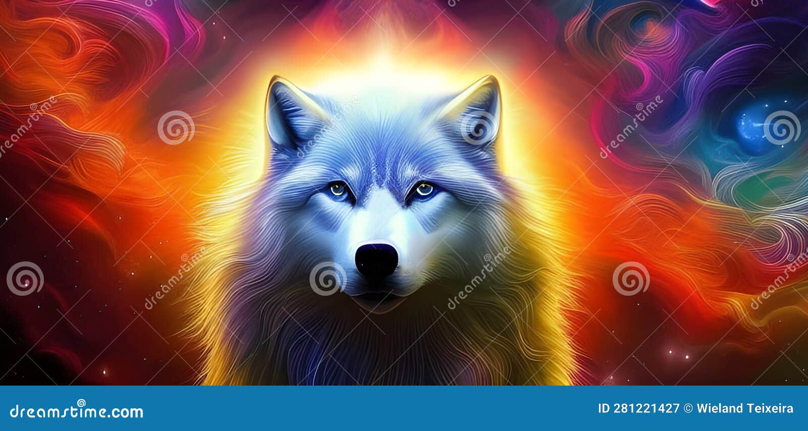 A Wolf As Mythical Creature Stock Illustration - Illustration of beast ...