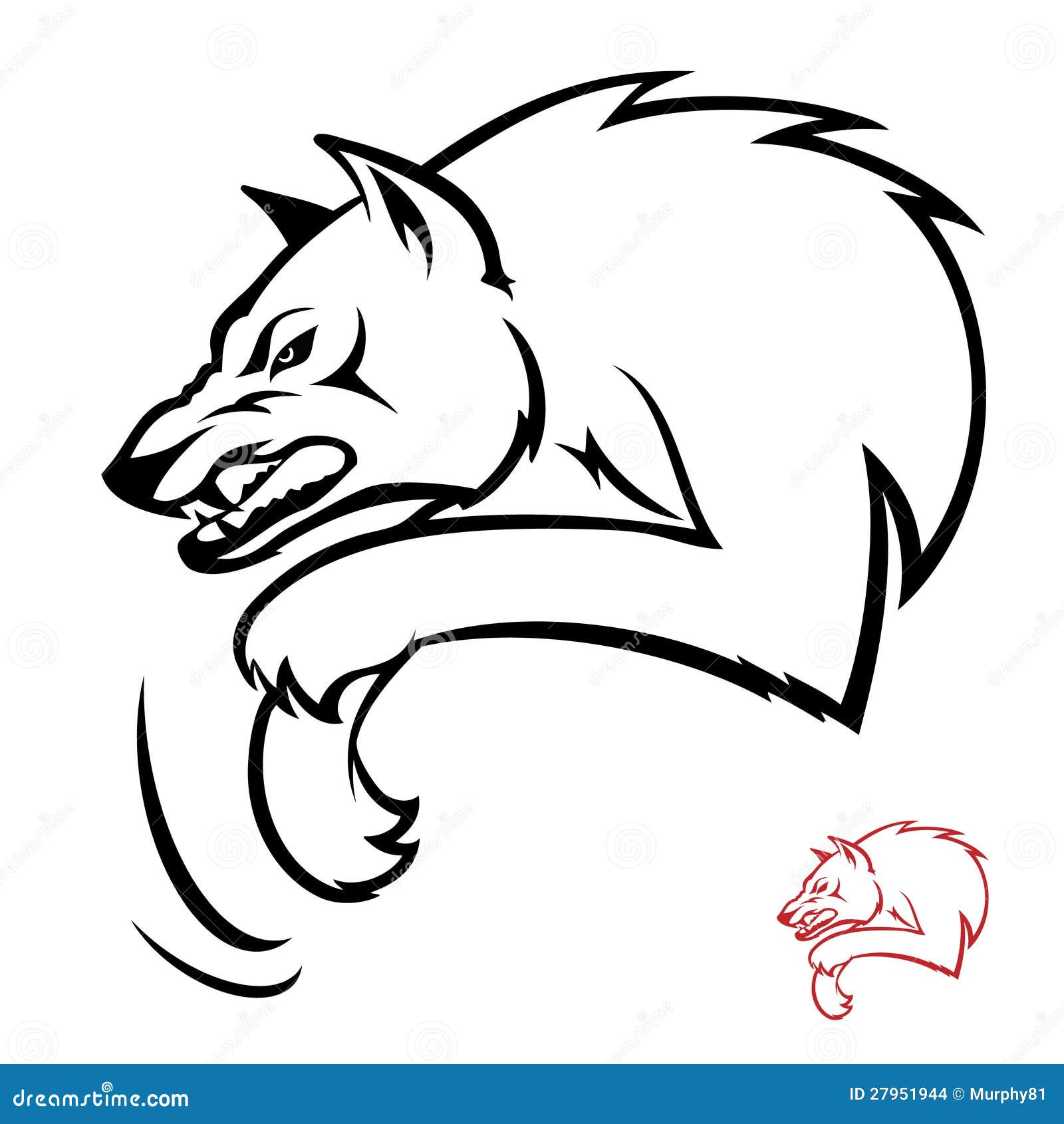 Wolf attack stock vector. Illustration of design, beast - 27951944