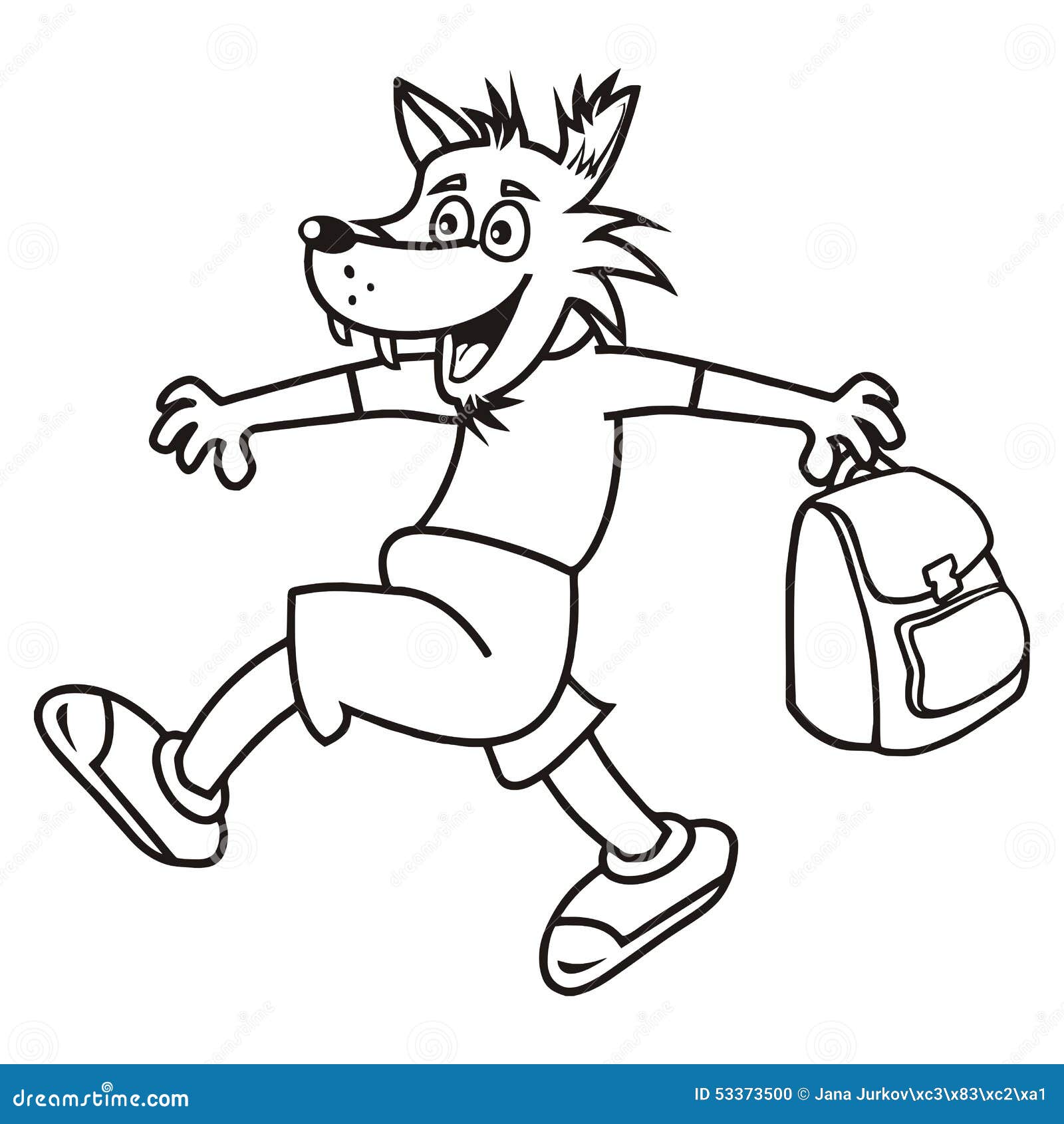Wolf and Bag, Coloring Book Stock Vector - Illustration of rucksack ...