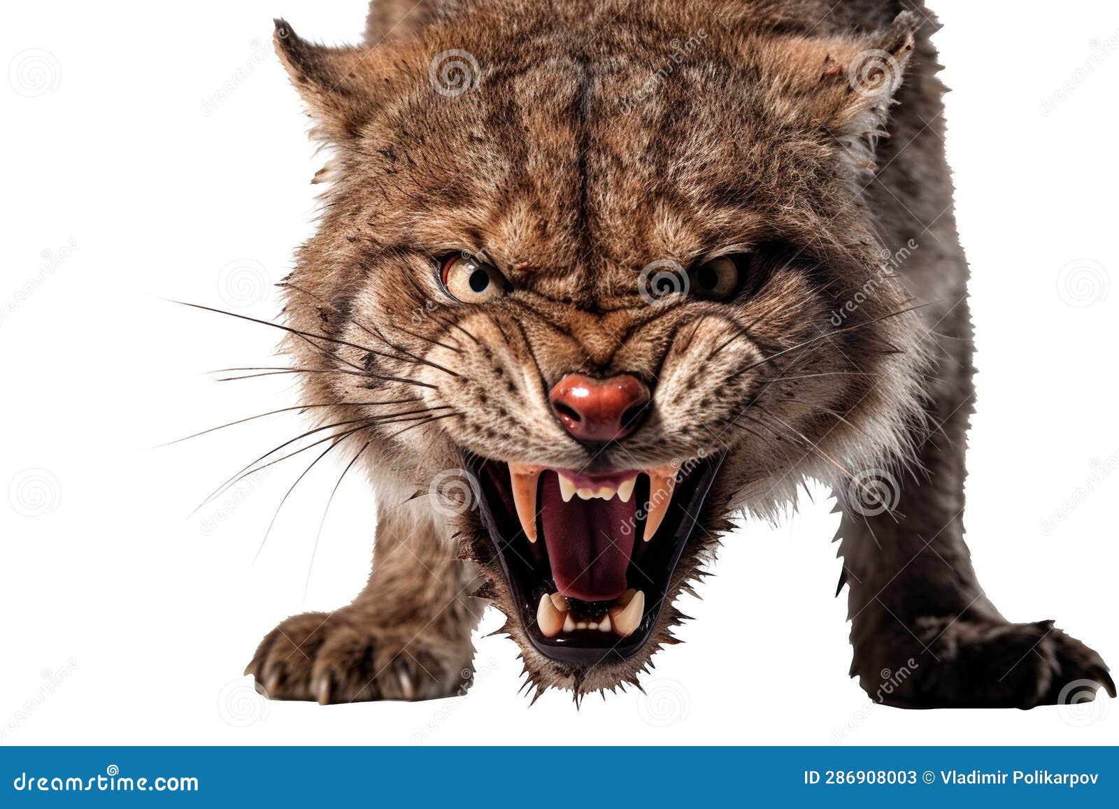 Wolf Baring Fangs. Aggressive Animal Stock Illustration - Illustration ...