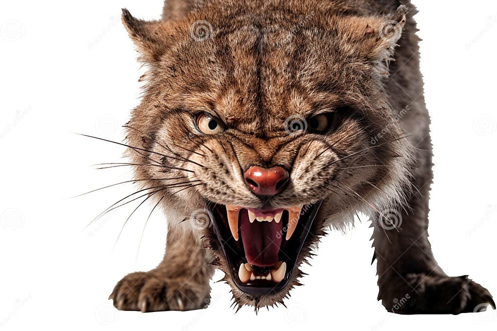 Wolf Baring Fangs. Aggressive Animal Stock Illustration - Illustration ...