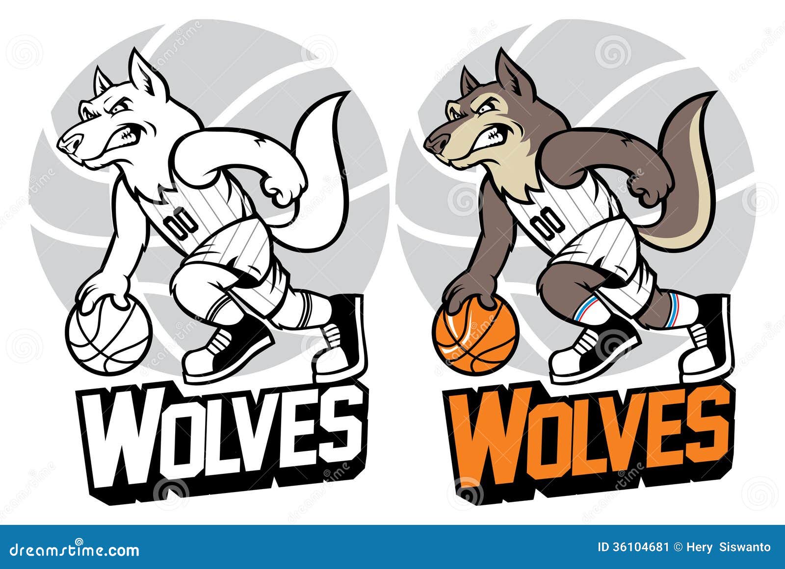 Wolf basketball mascot stock vector. Illustration of wildlife - 36104681