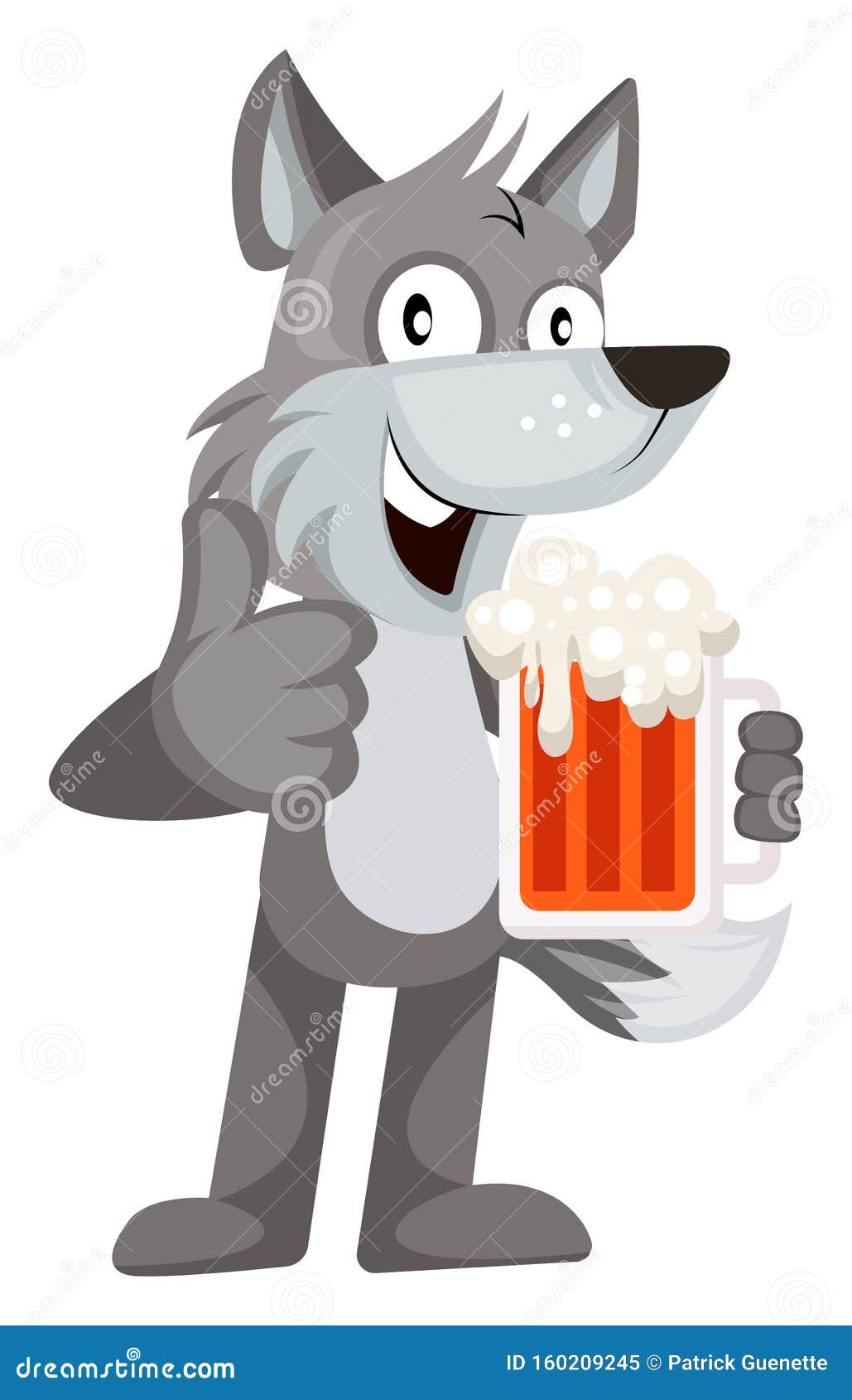 Wolf with Beer, Illustration, Vector Stock Vector - Illustration of ...