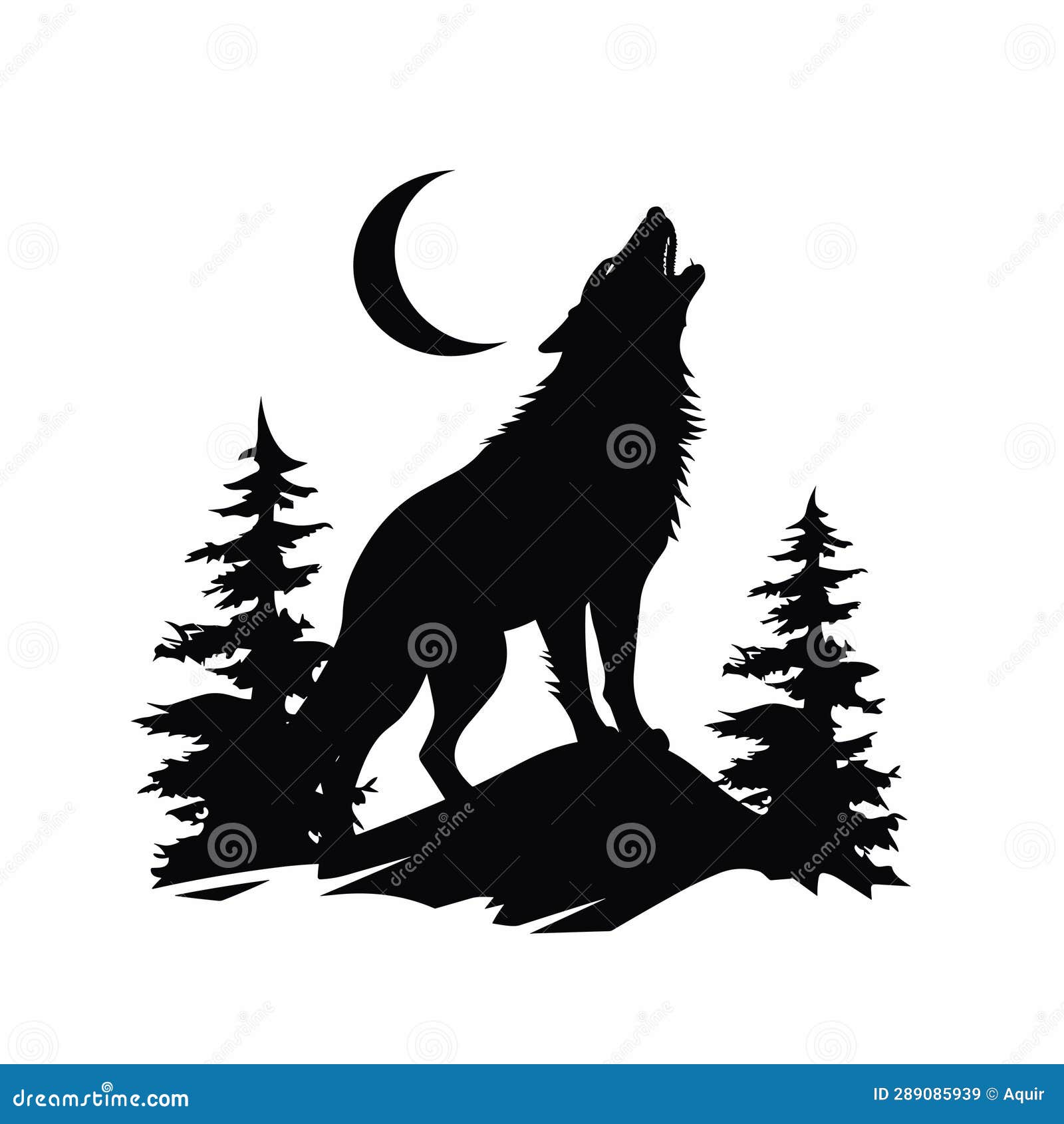 Wolf Howling Outline
