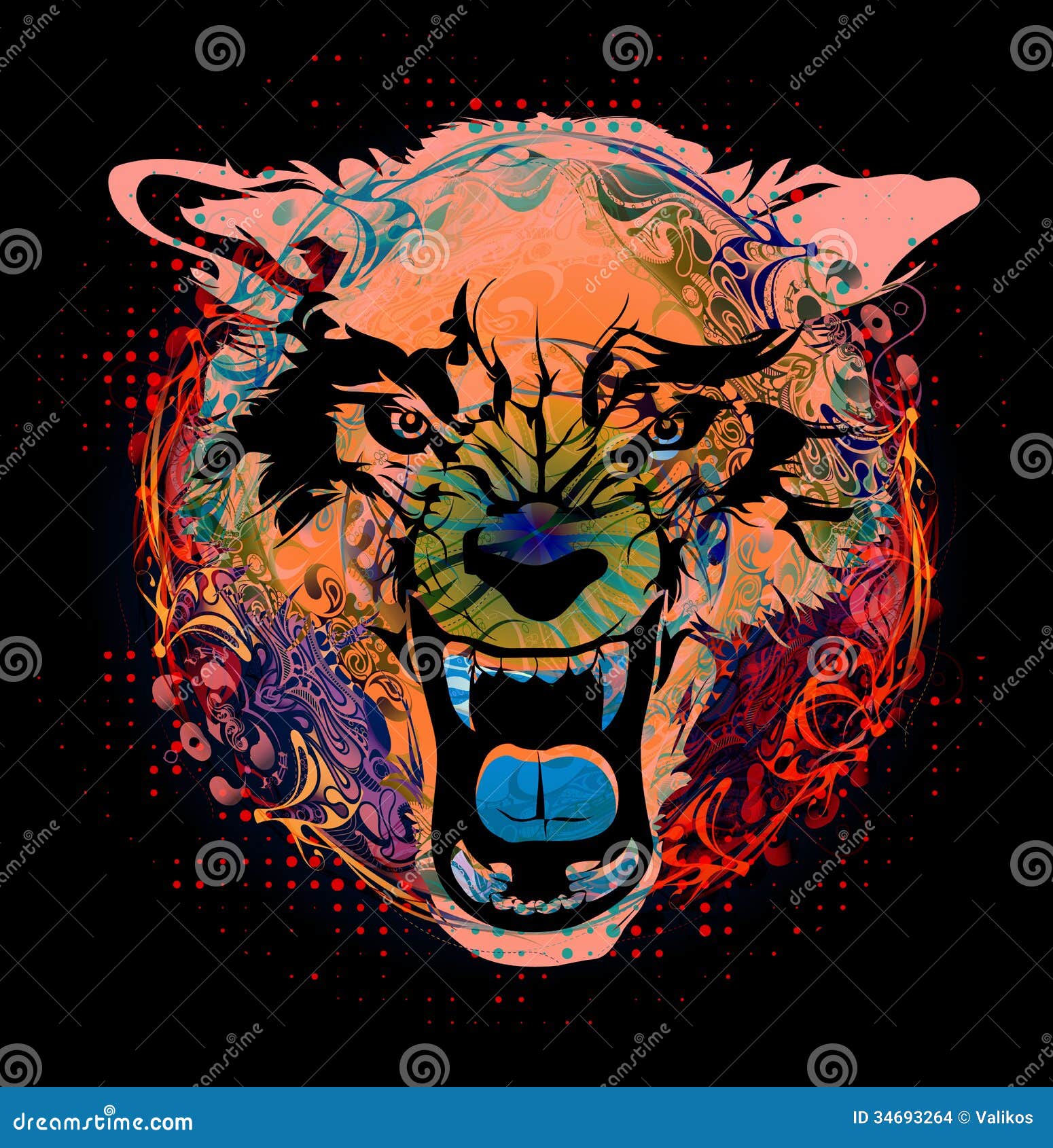 Wolf stock illustration. Illustration of painting, universe - 34693264