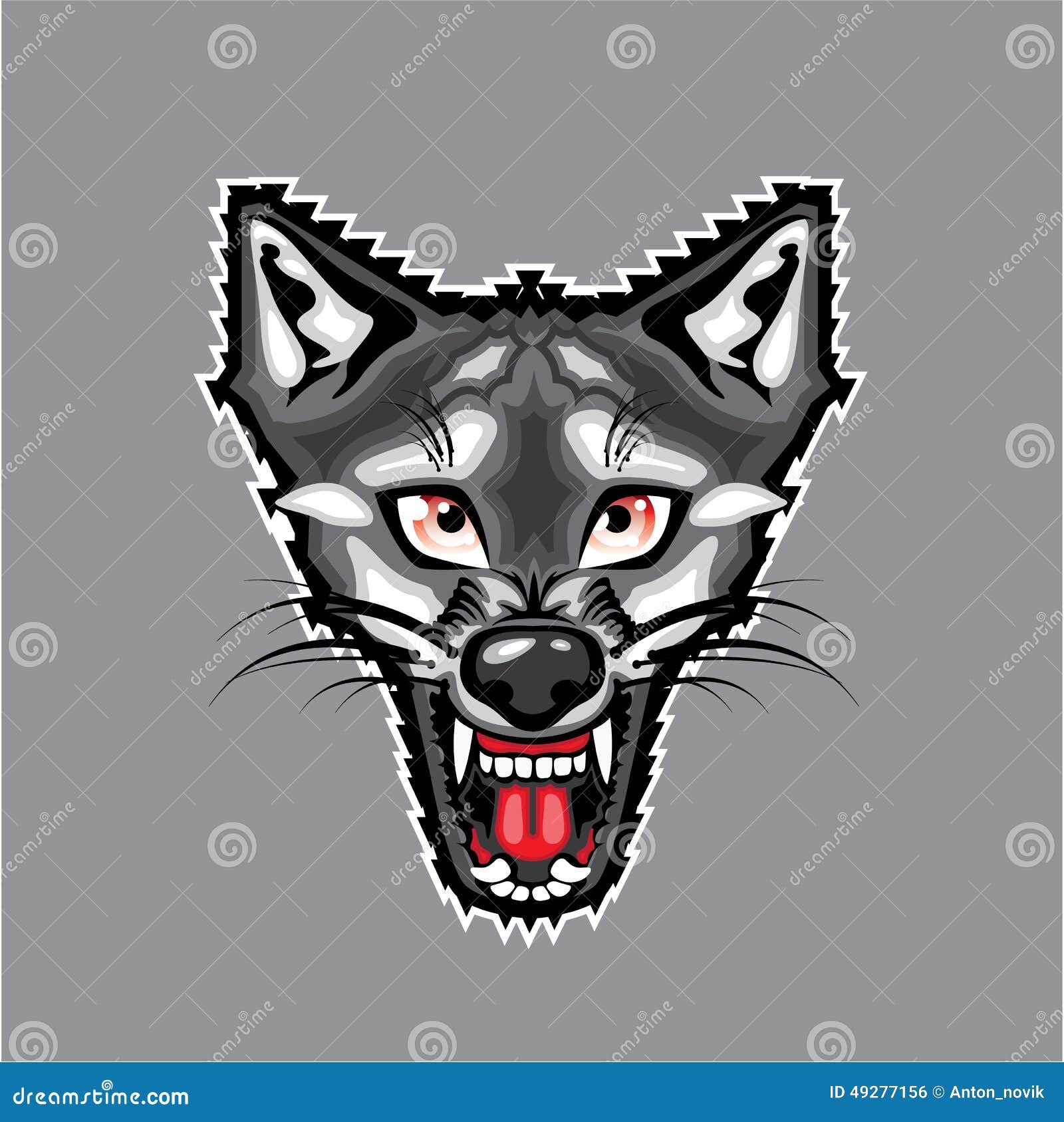 Wolf Bite The Piston Vector Illustration | CartoonDealer.com #56922896