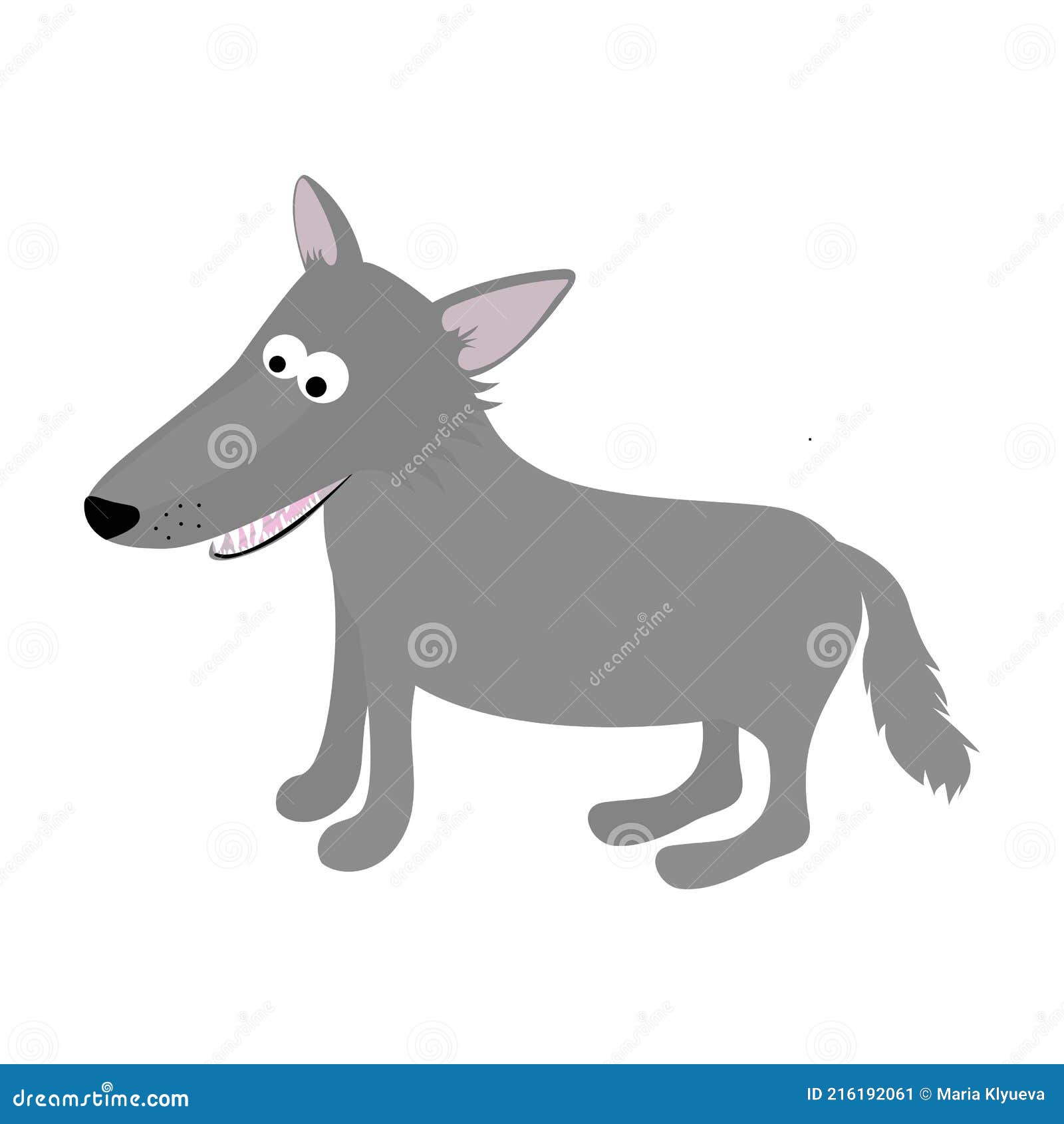 Wolf in Cartoon Style. Flat Isolated 2d Vector Stock Vector ...