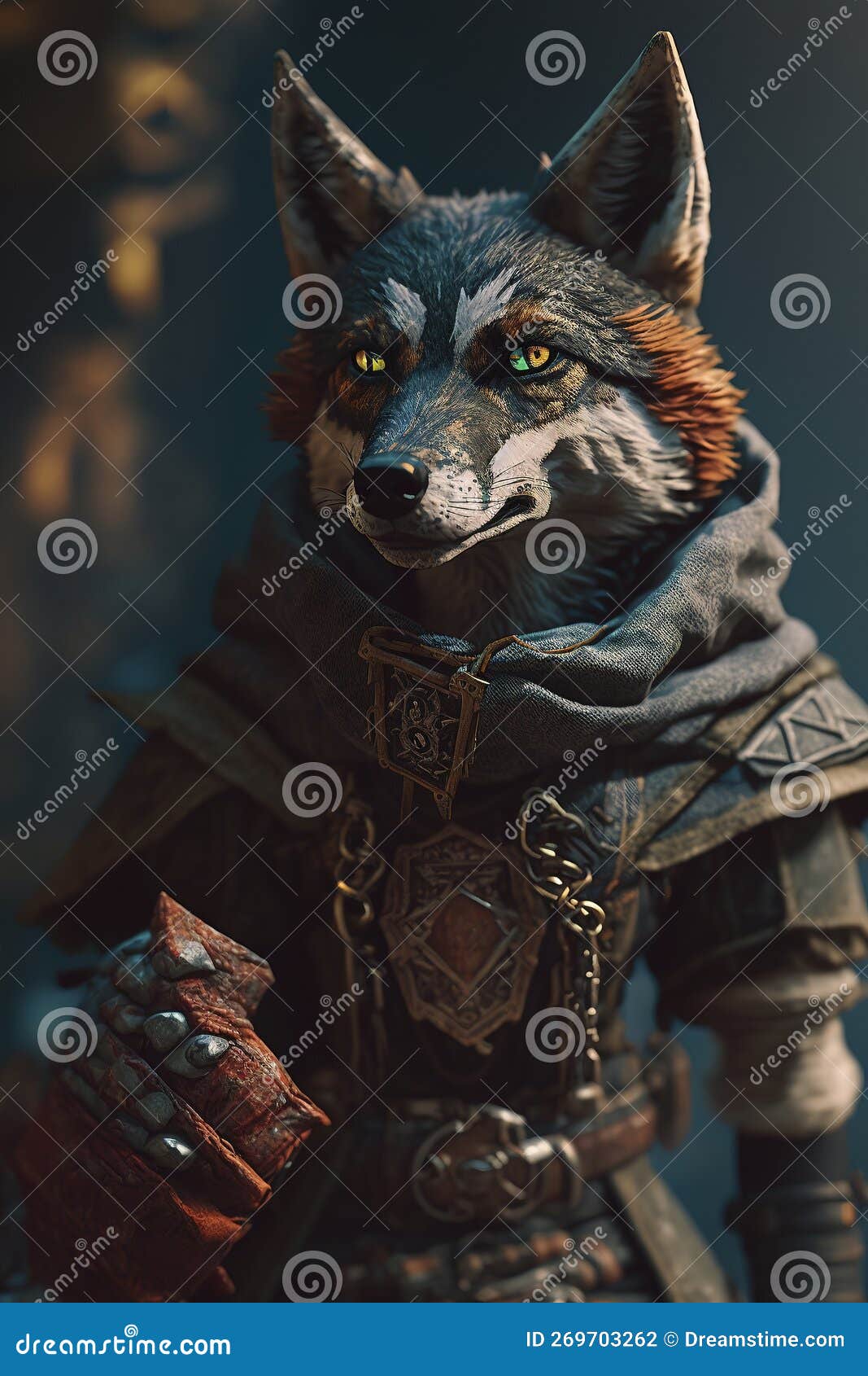 Wolf Character with RPG Game Model Stock Illustration - Illustration of ...