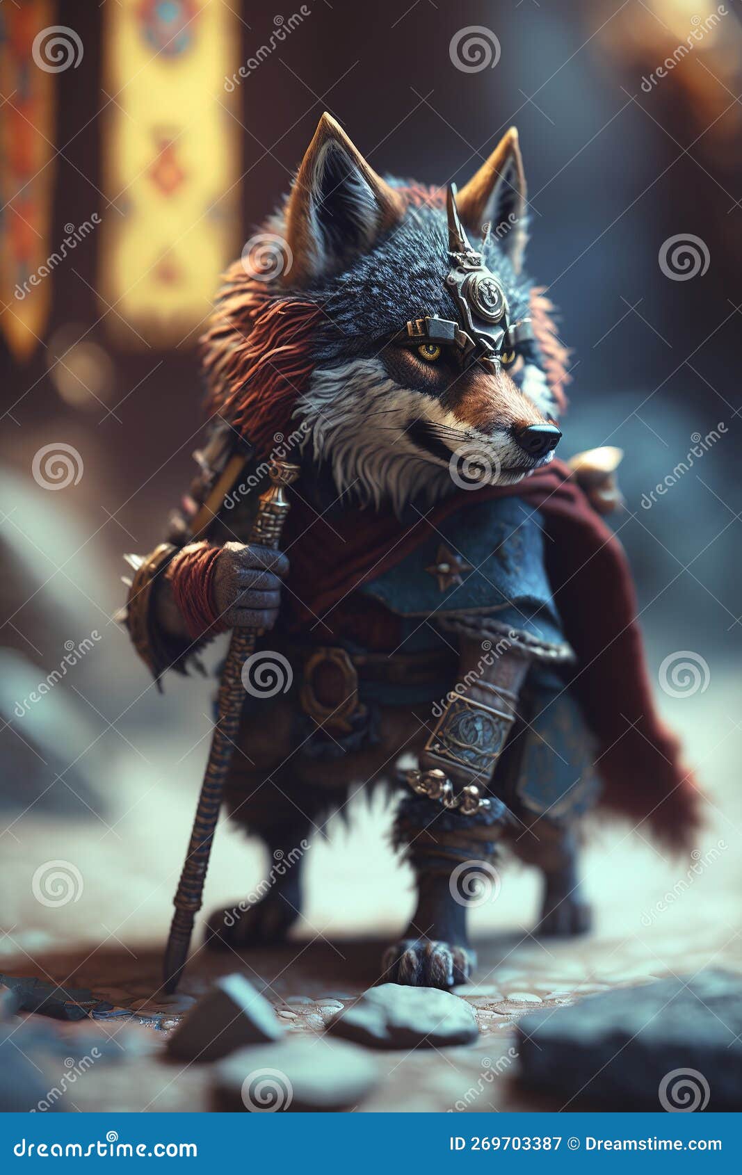 Wolf Character with RPG Game Model Stock Illustration - Illustration of ...