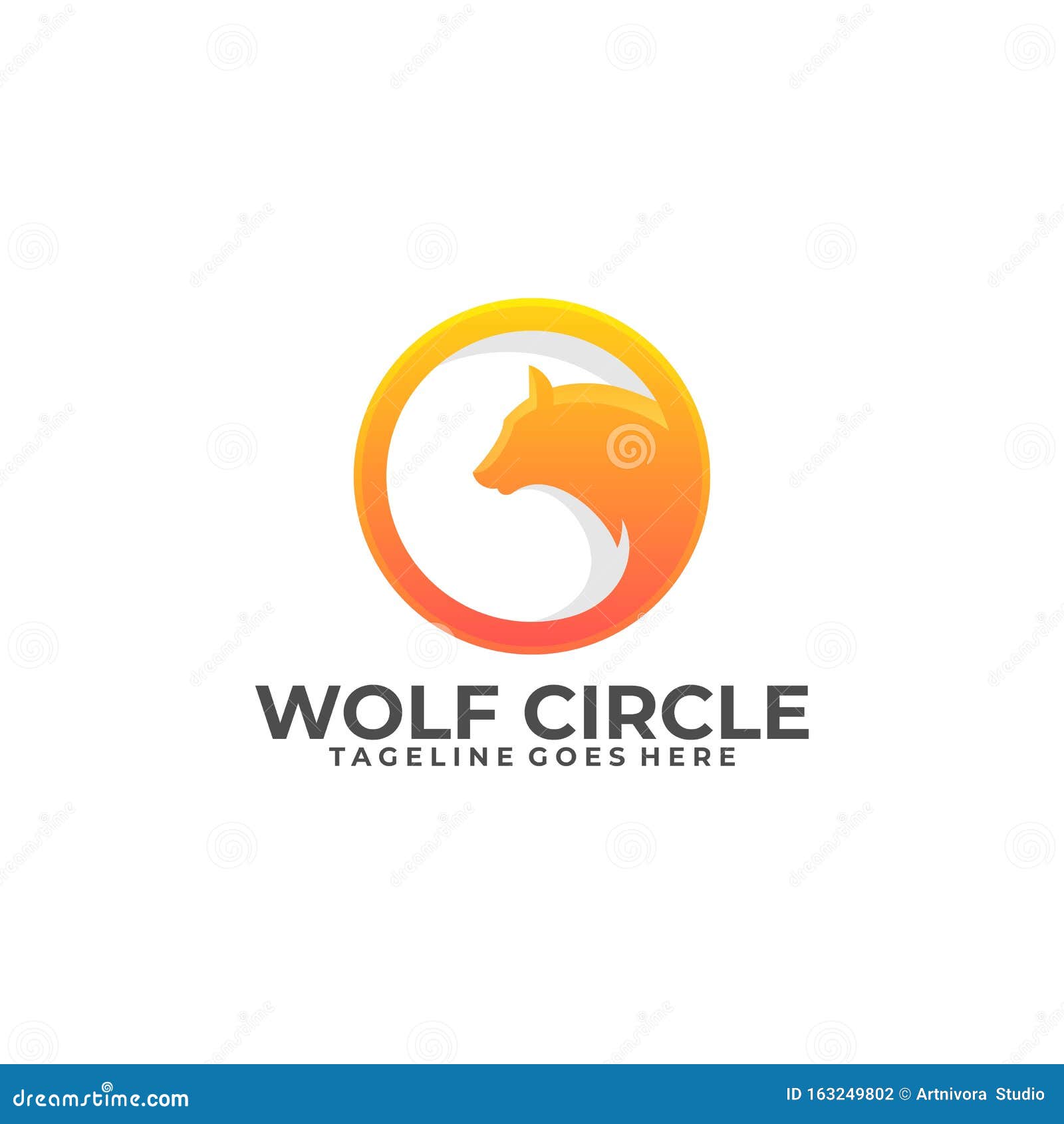 Wolf with Circle Illustration Design Vector Template Stock Vector ...